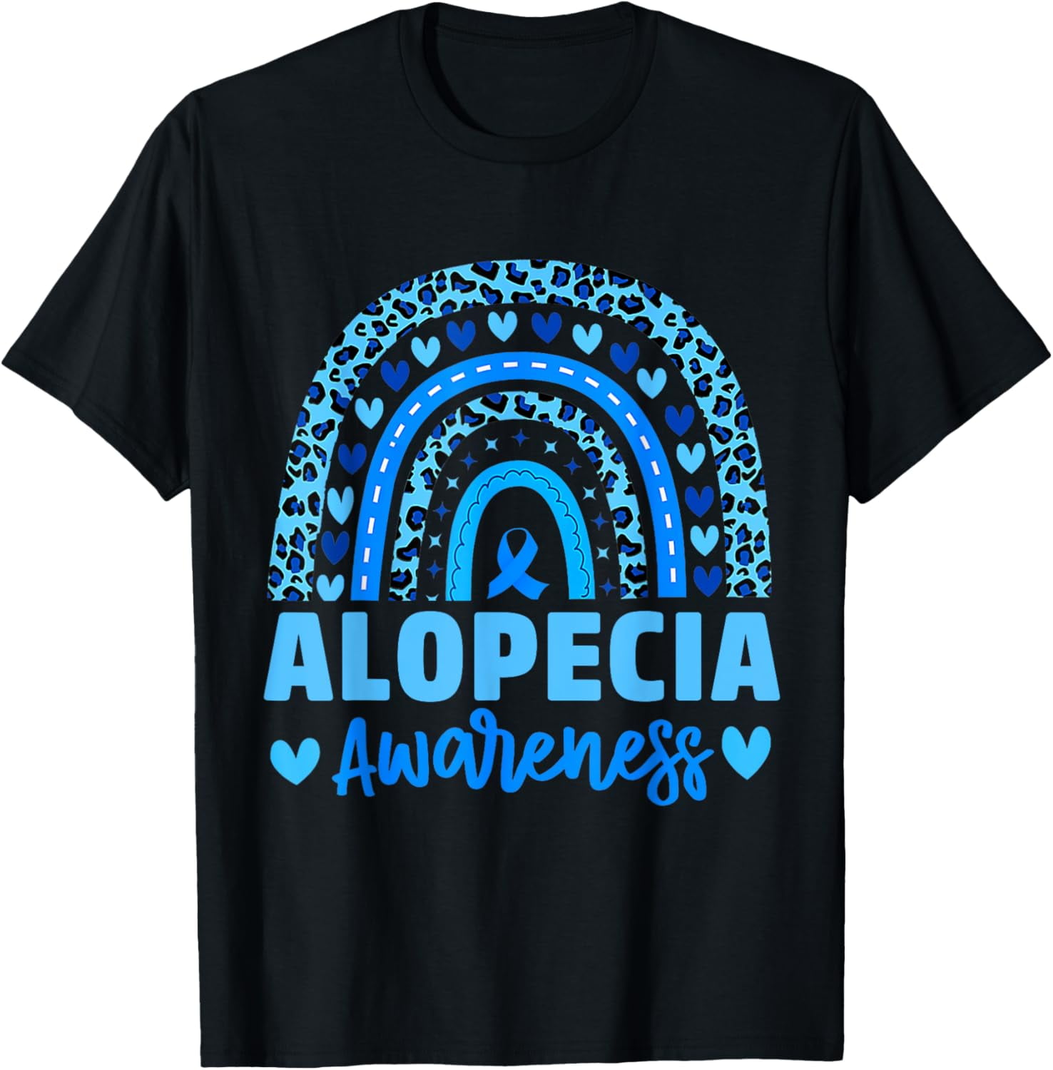 Rainbow Blue Alopecia Areata Awareness Month In September T-Shirt ...