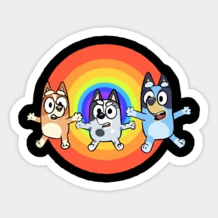 Rainbow Bluey Heeler Family Sticker Bluey Stickers For Kids, Bluey ...