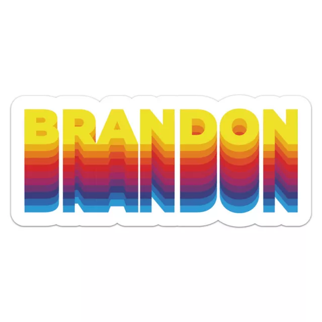 Rainbow Brandon Name Sticker Phone Decal Water Bottle Stickers Car ...