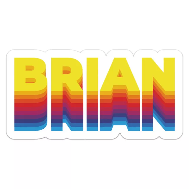 Rainbow Brian Name Sticker Phone Decal Water Bottle Stickers Car Decals ...