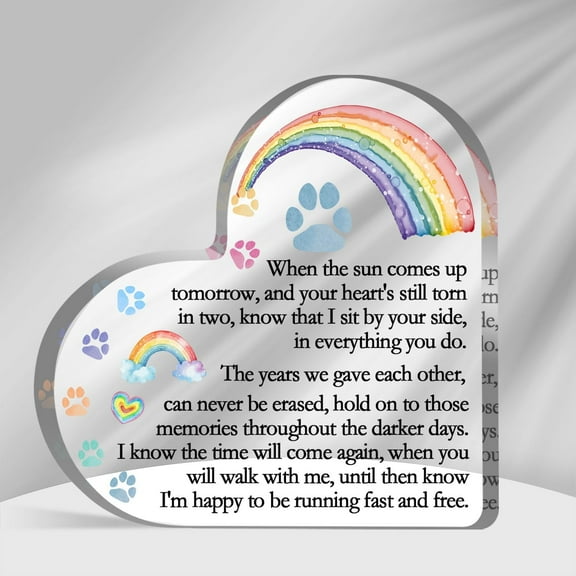 Acrylic Heart Memorial Plaque 3.9X3.9 Inch The Ones We Cherish Never ...