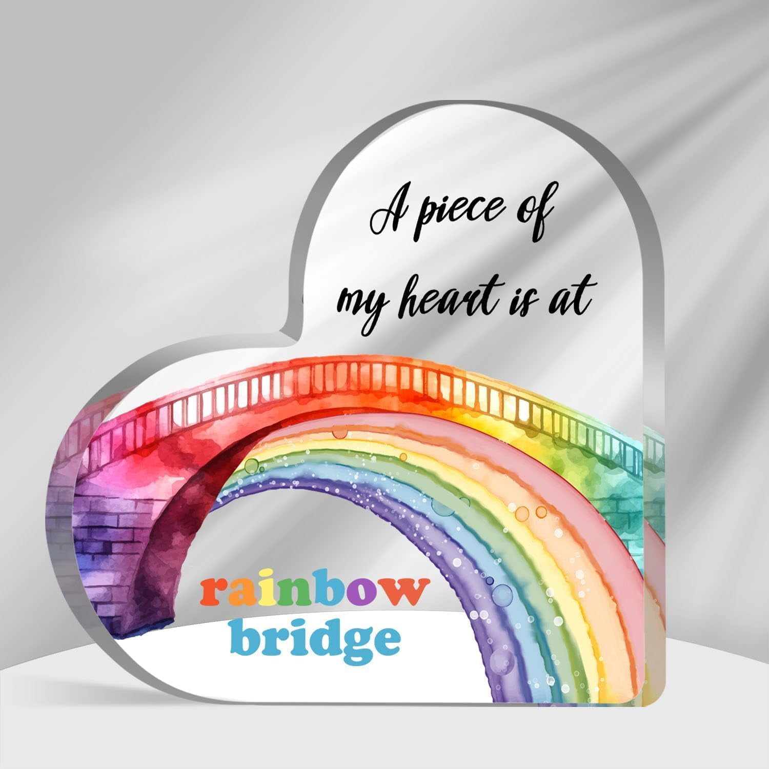 Rainbow Bridge Sign Decor, Pet Memorial Sympathy Gift for Loss of Cat ...