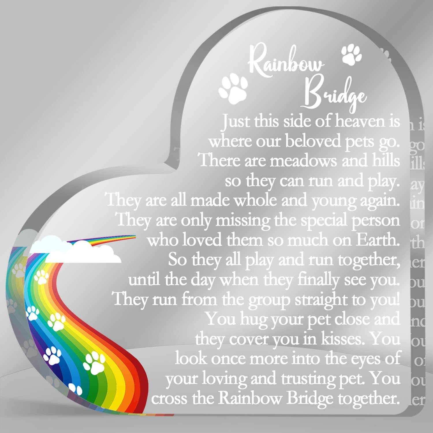 Rainbow Bridge Sign Decor, Pet Memorial Sympathy Gift for Loss of Dog ...