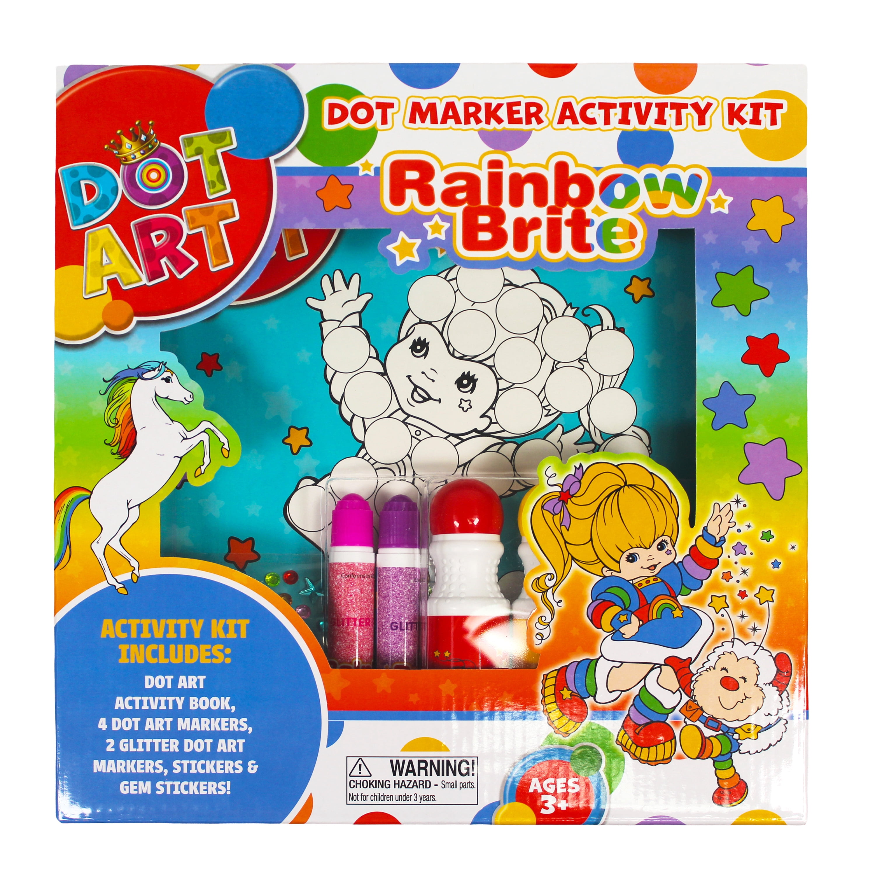 Rainbow Brite Dot Art Activity Kit with 4 Dot Markers, 2 Glitter ...