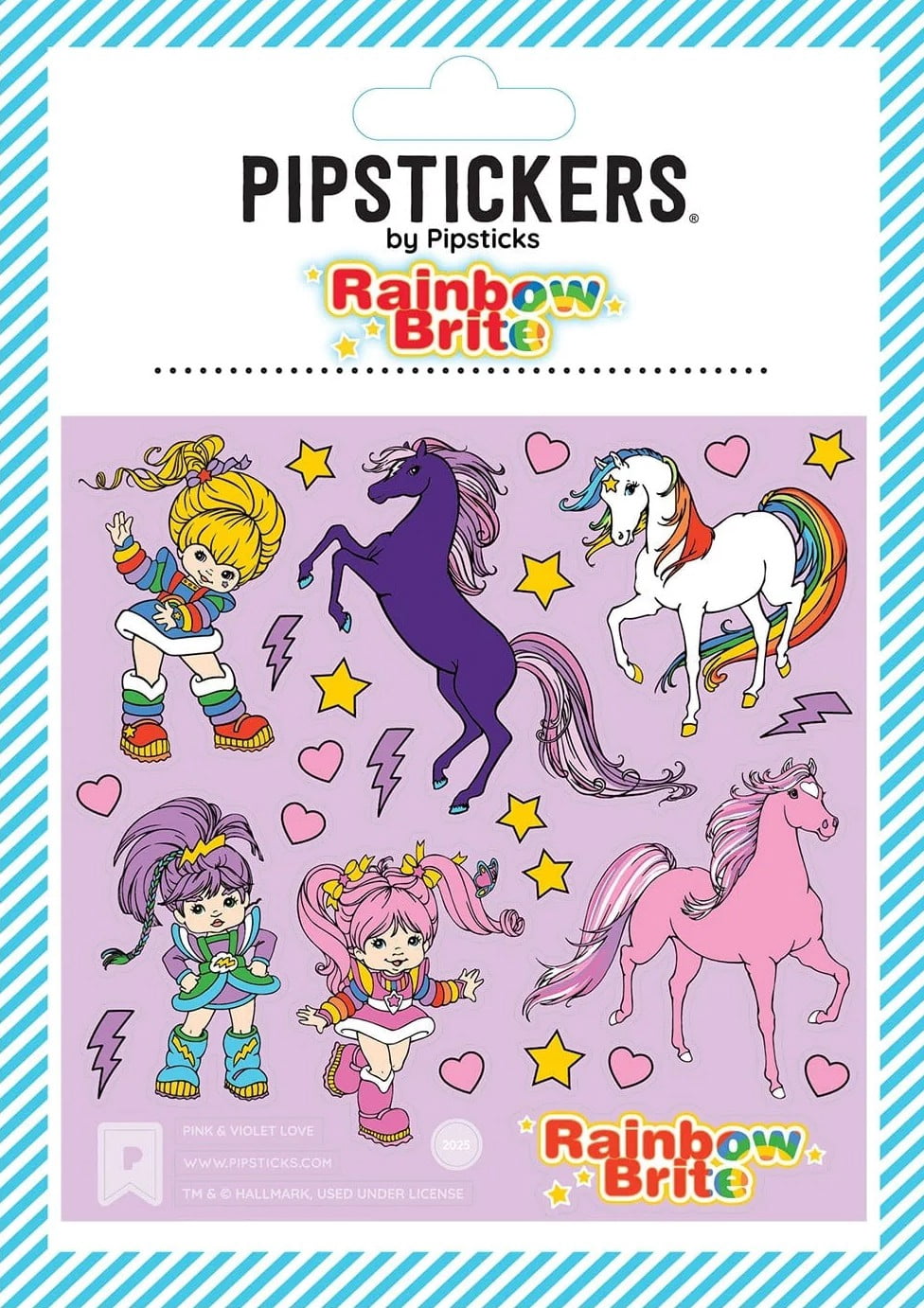 Rainbow Brite Pipstickers Pink & Violet Love Sticker Set - Walmart.com
