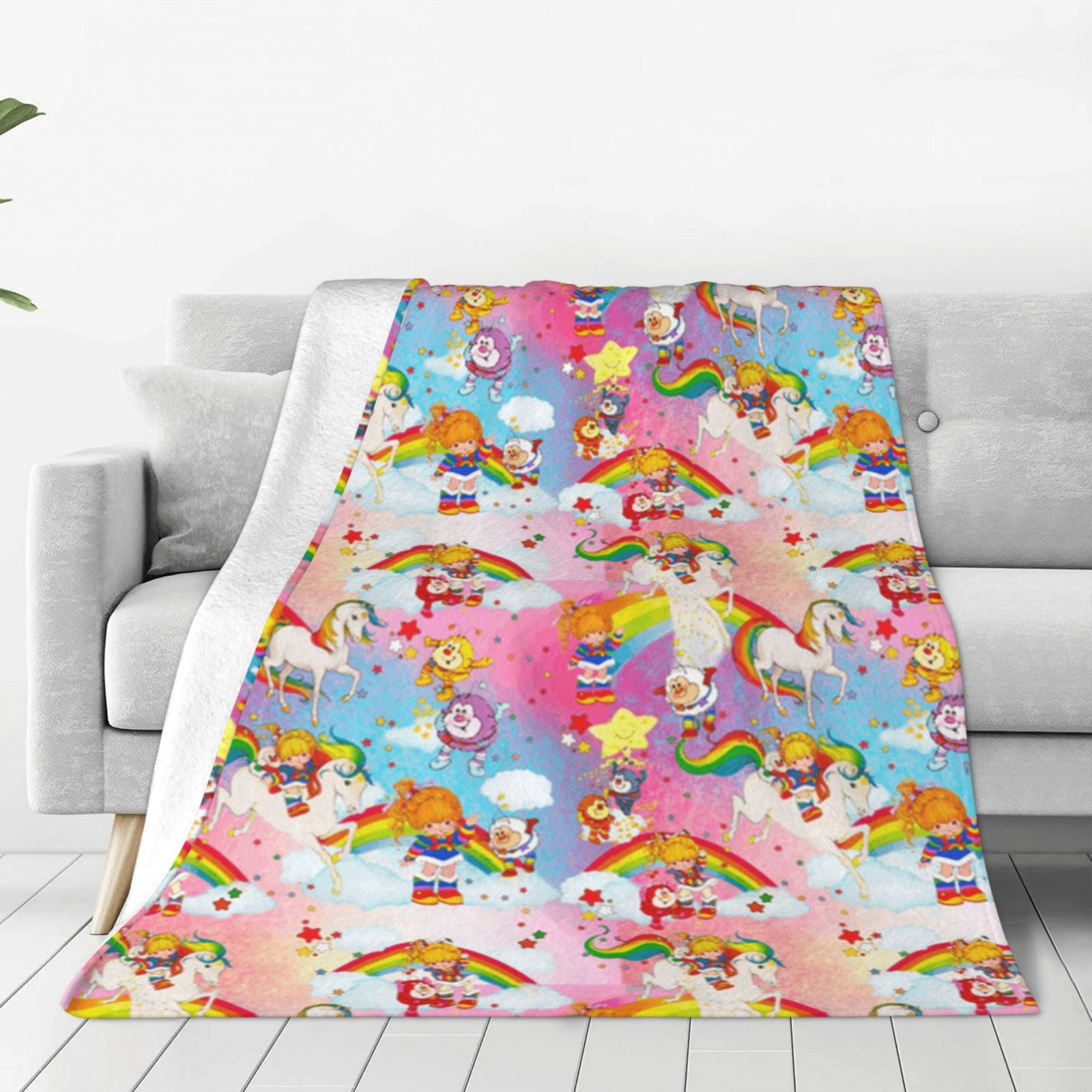 Rainbow Brite Throw Blanket Couch Bed Sofa Soft Lightweight Warm Cozy ...
