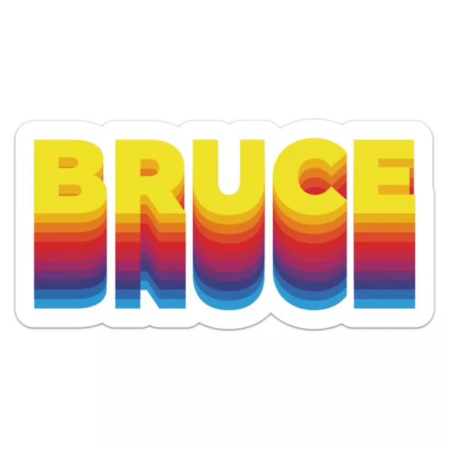 Rainbow Bruce Name Sticker Phone Decal Water Bottle Stickers Car Decals ...