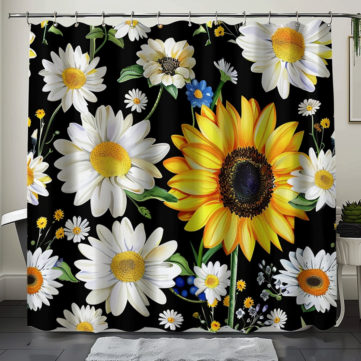 Rainbow Brush Stroke Happy Gay Pride Shower Curtain Bathroom Decor Oil