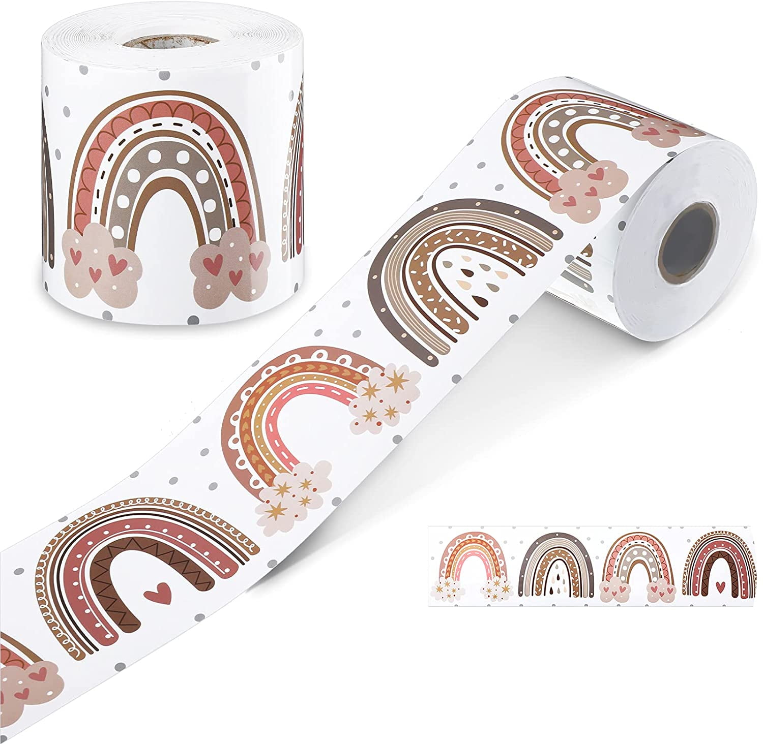 Rainbow Bulletin Board Borders Rainbow Straight Borders with Polka Dots ...