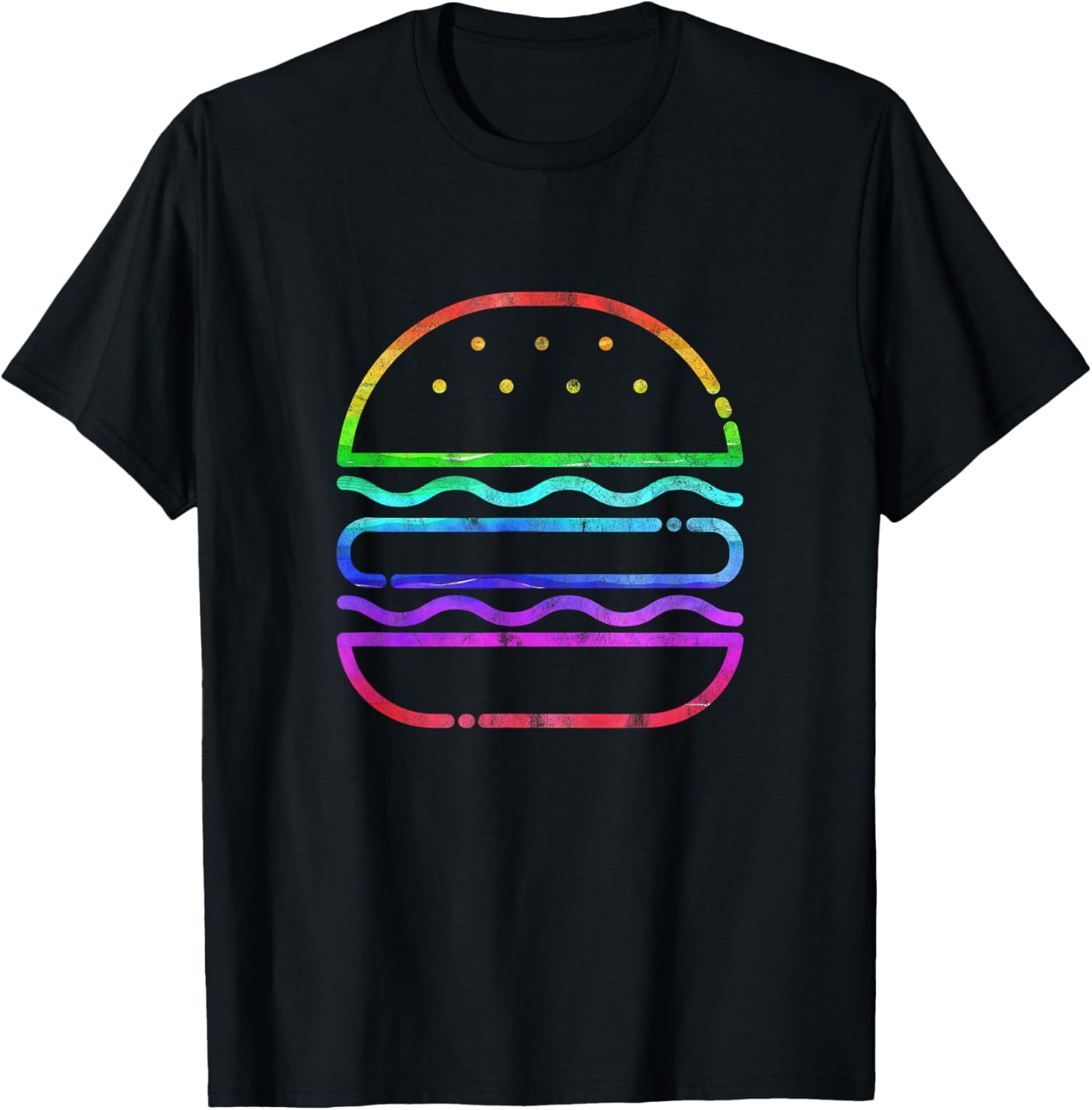 Rainbow Burger Fast Food T-Shirt - Walmart.com