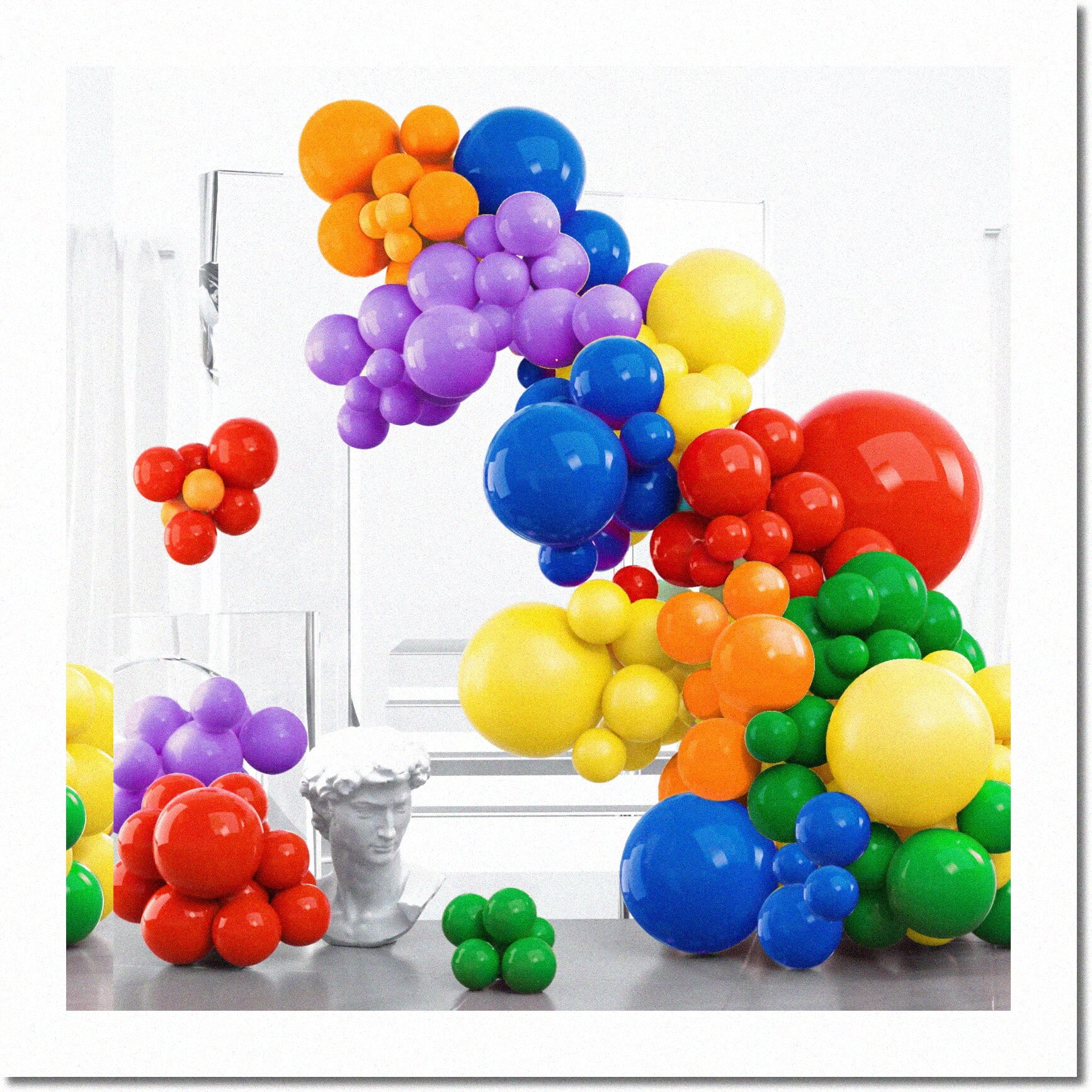 Rainbow Burst Balloon Garland Kit - 100 Colorful Balloons in Various ...