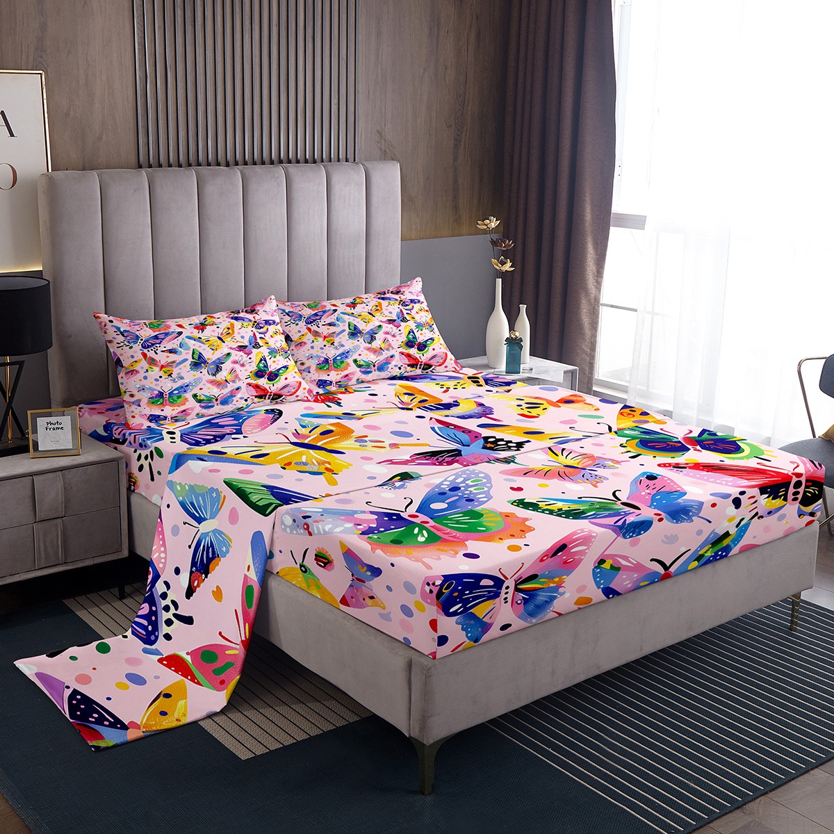 Rainbow Butterfly Bed Sheets Set Rustic Butterflies Sheets,Aesthetic ...