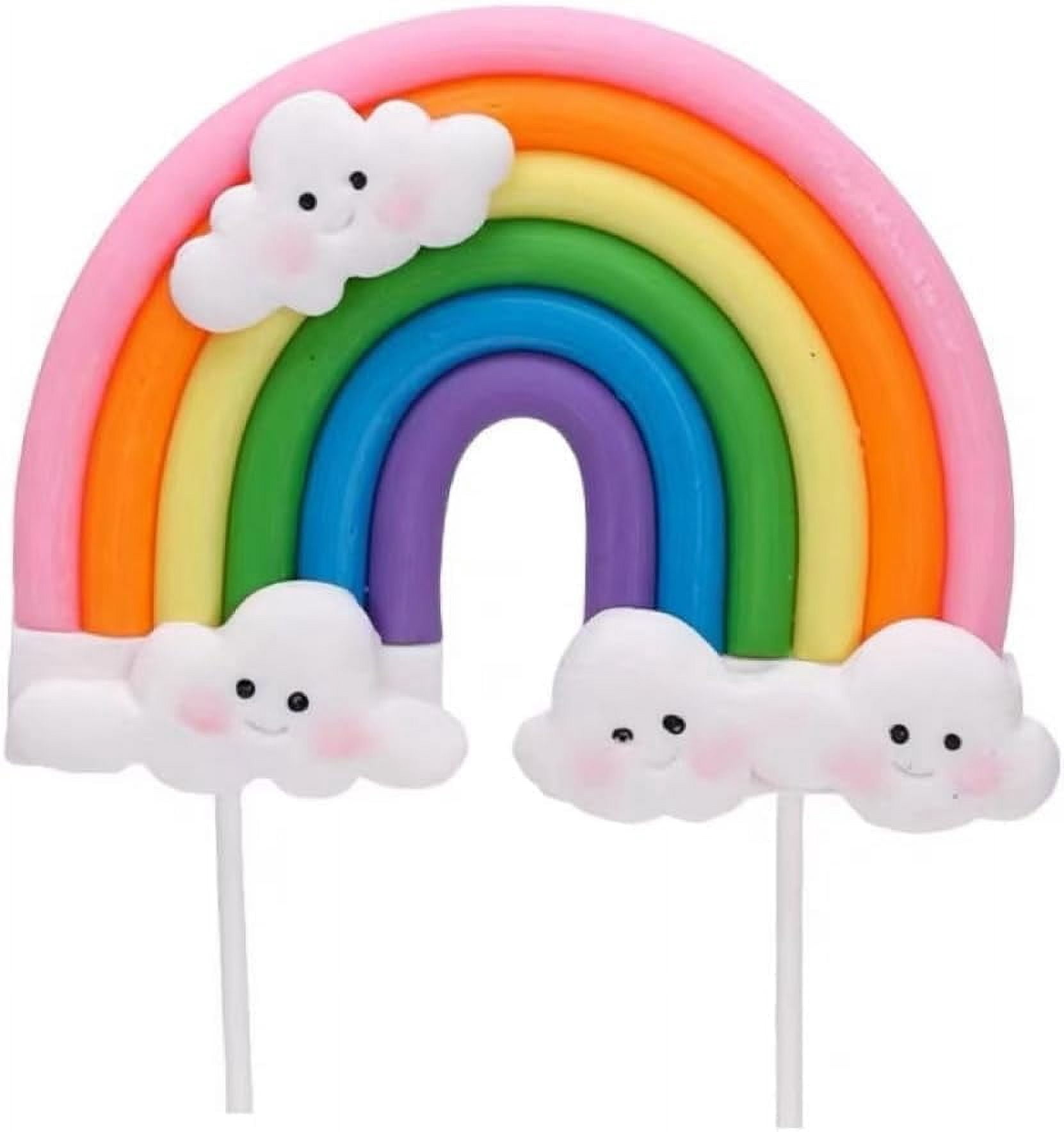 Rainbow Cake Topper,Soft FEV6 Pottery Colorful Rainbow Cake Decoration ...