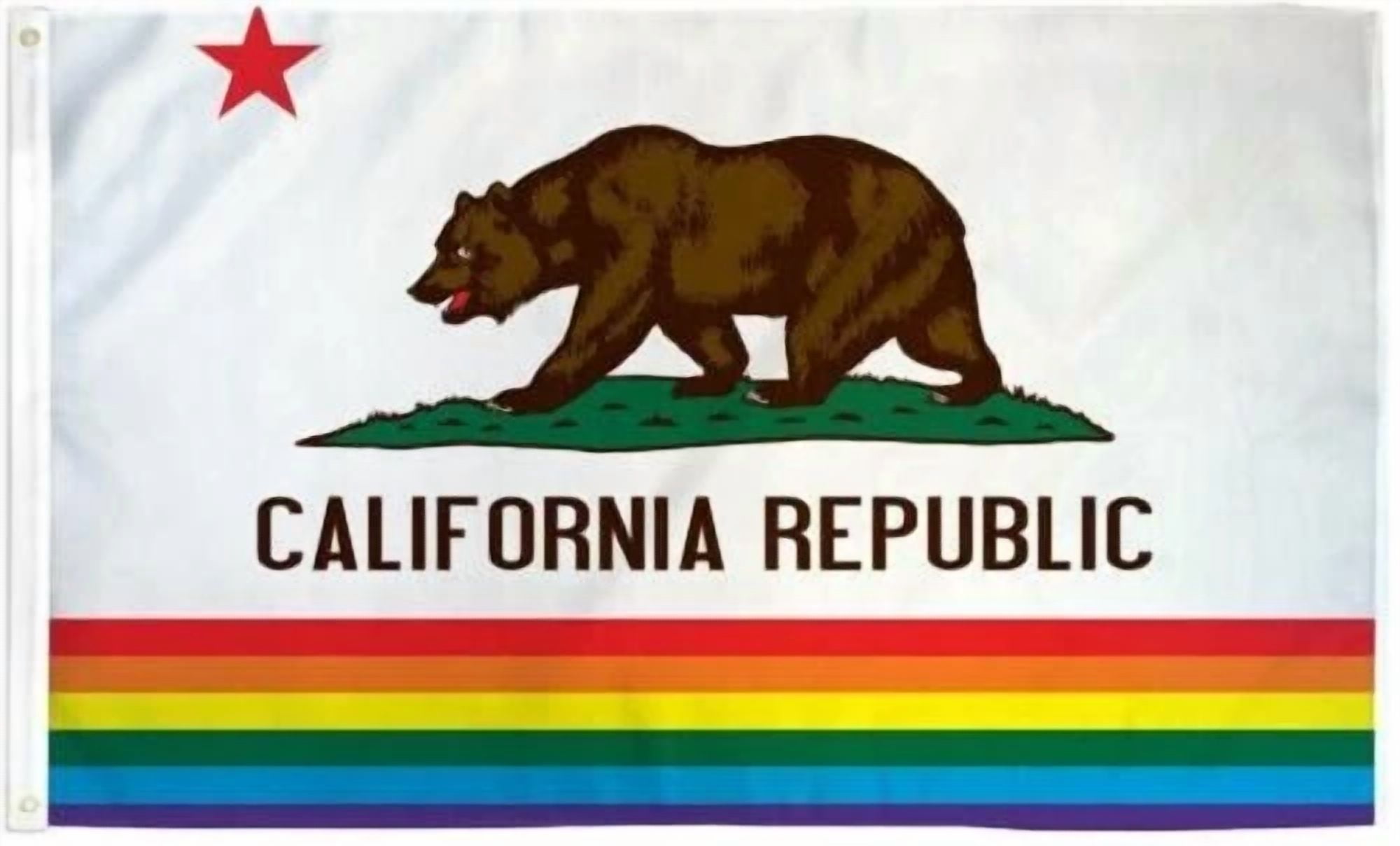 Rainbow California Flag 3X5Ft Lgbtqia Lgbt California Pride Flag ...