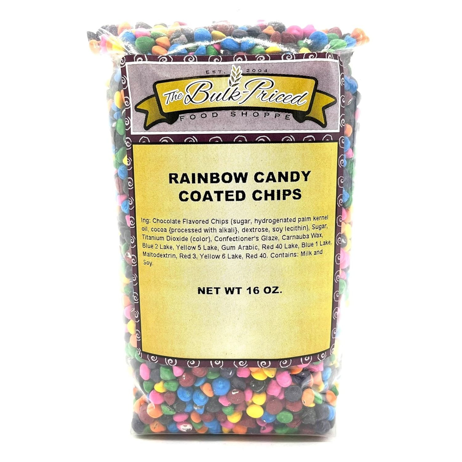 Rainbow Candy Coated Chocolate Chips, Bulk Size (1 lb. Resealable Zip ...