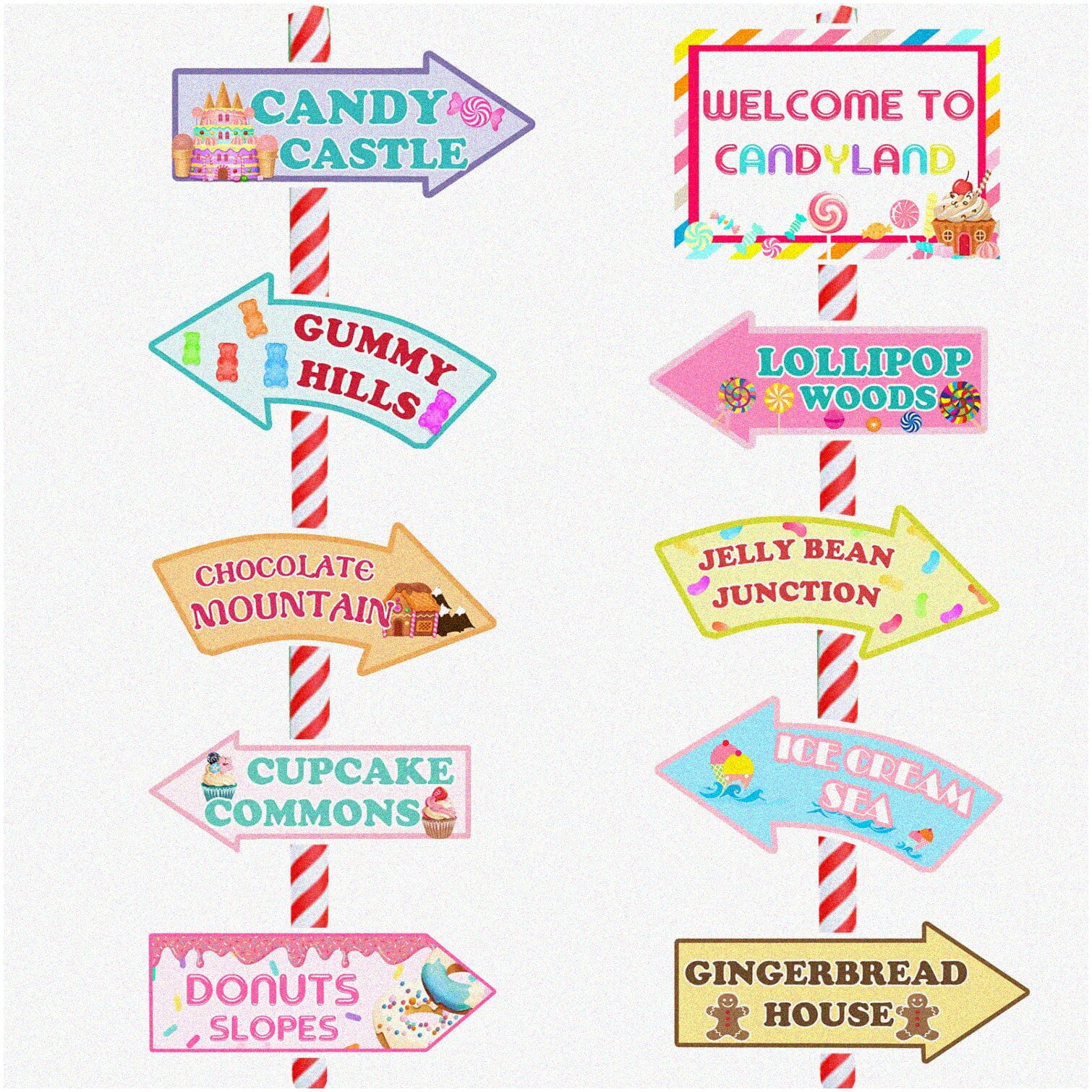 Rainbow Candyland Party Pack - Sweet Decorations & Supplies with ...
