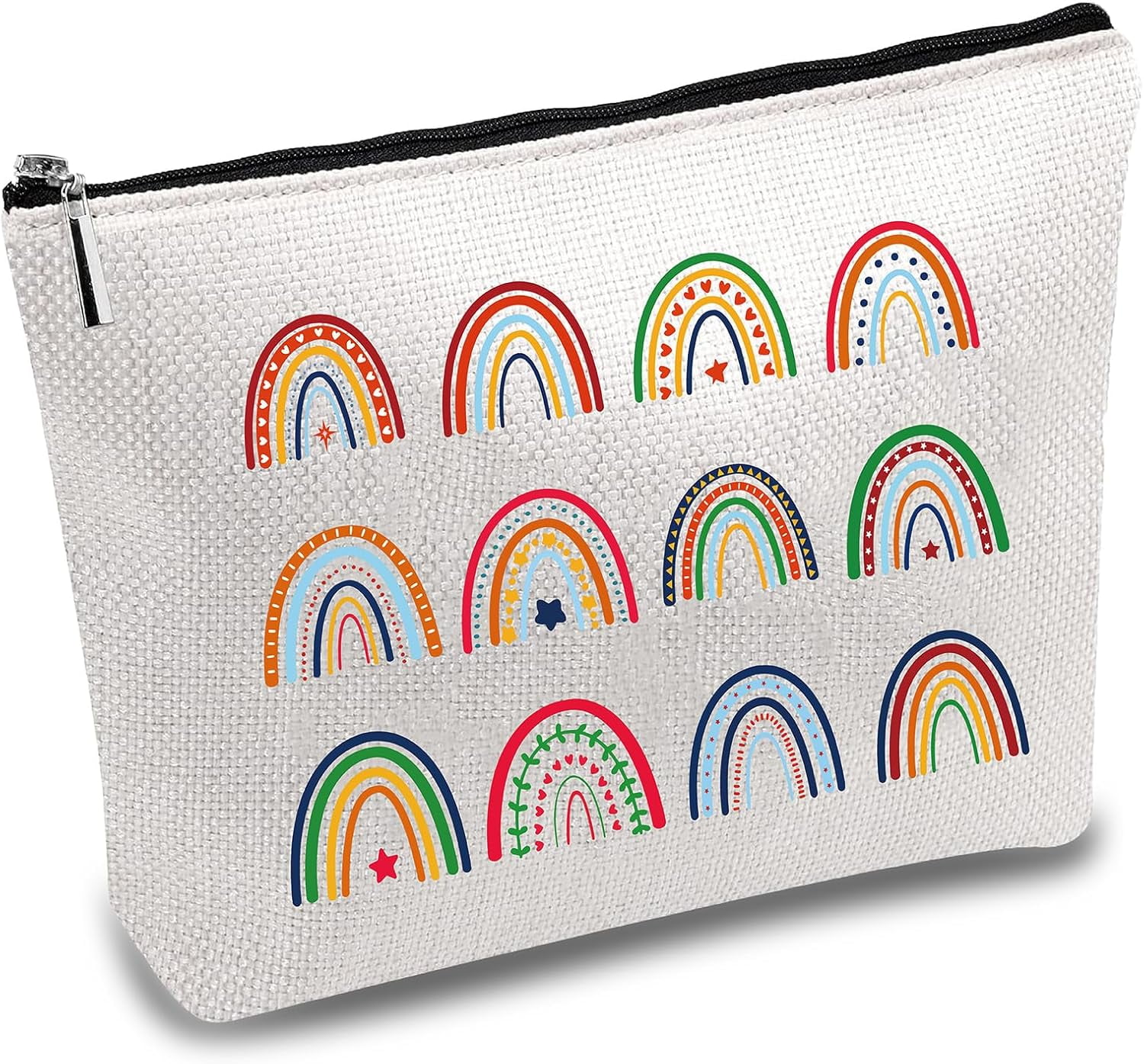 Rainbow Canvas Cosmetic Bag Makeup Bags Multi-Function Small with ...
