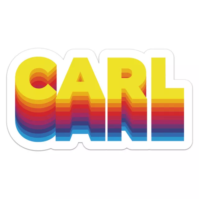 Rainbow Carl Name Sticker Phone Decal Water Bottle Stickers Car Decals ...