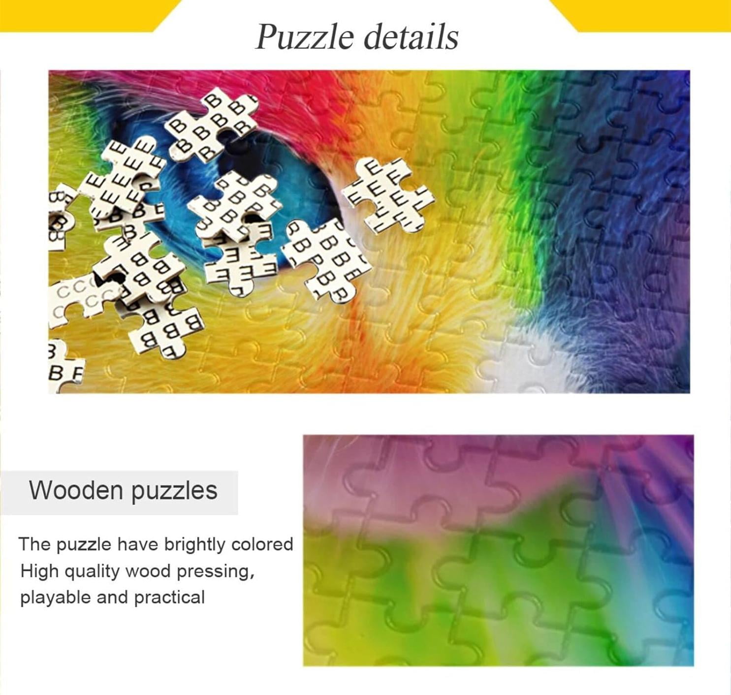 Rainbow Cat Jigsaw Puzzle, Paper Wood Composite Material Zigsaw with ...