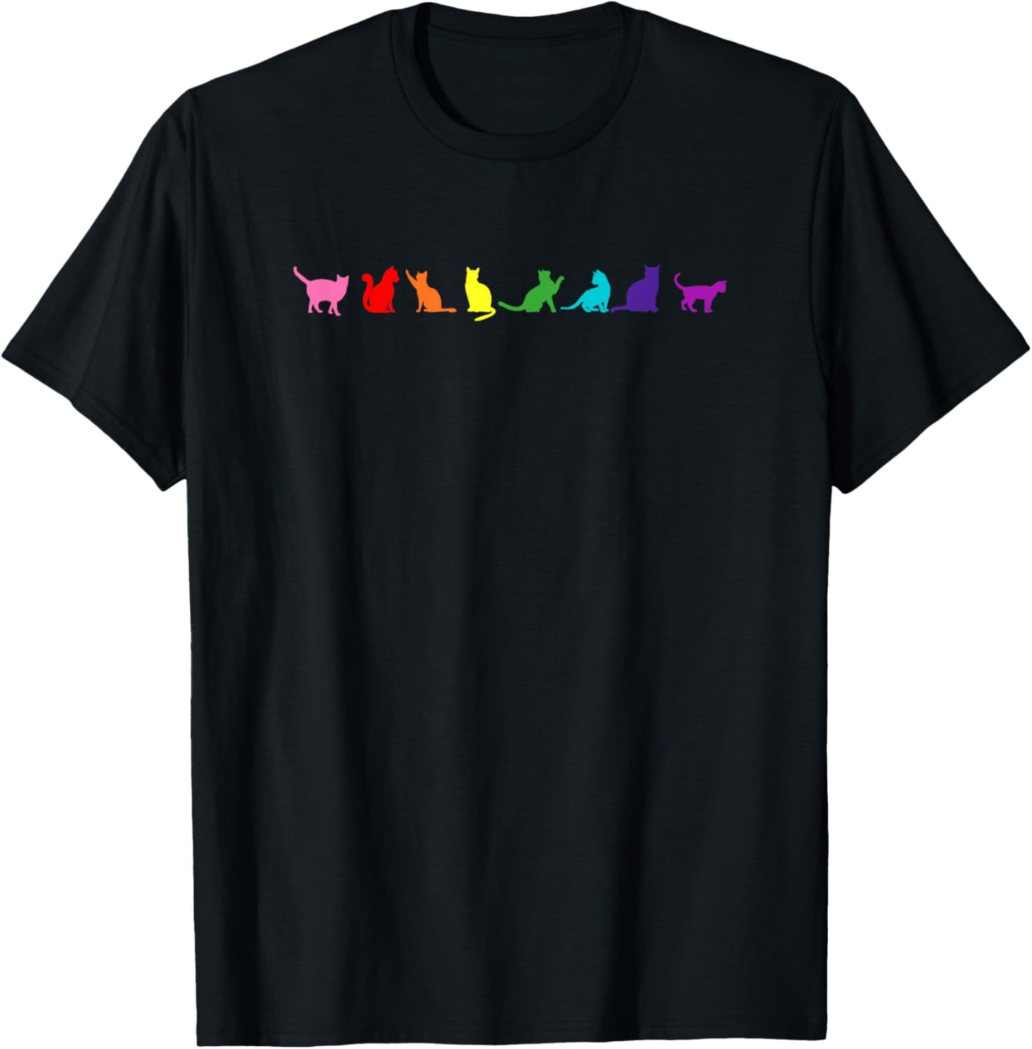 Rainbow Cats LGBTQIA Pride, LGBT Kitty Gift, Cute LGBTQ Flag T-Shirt ...
