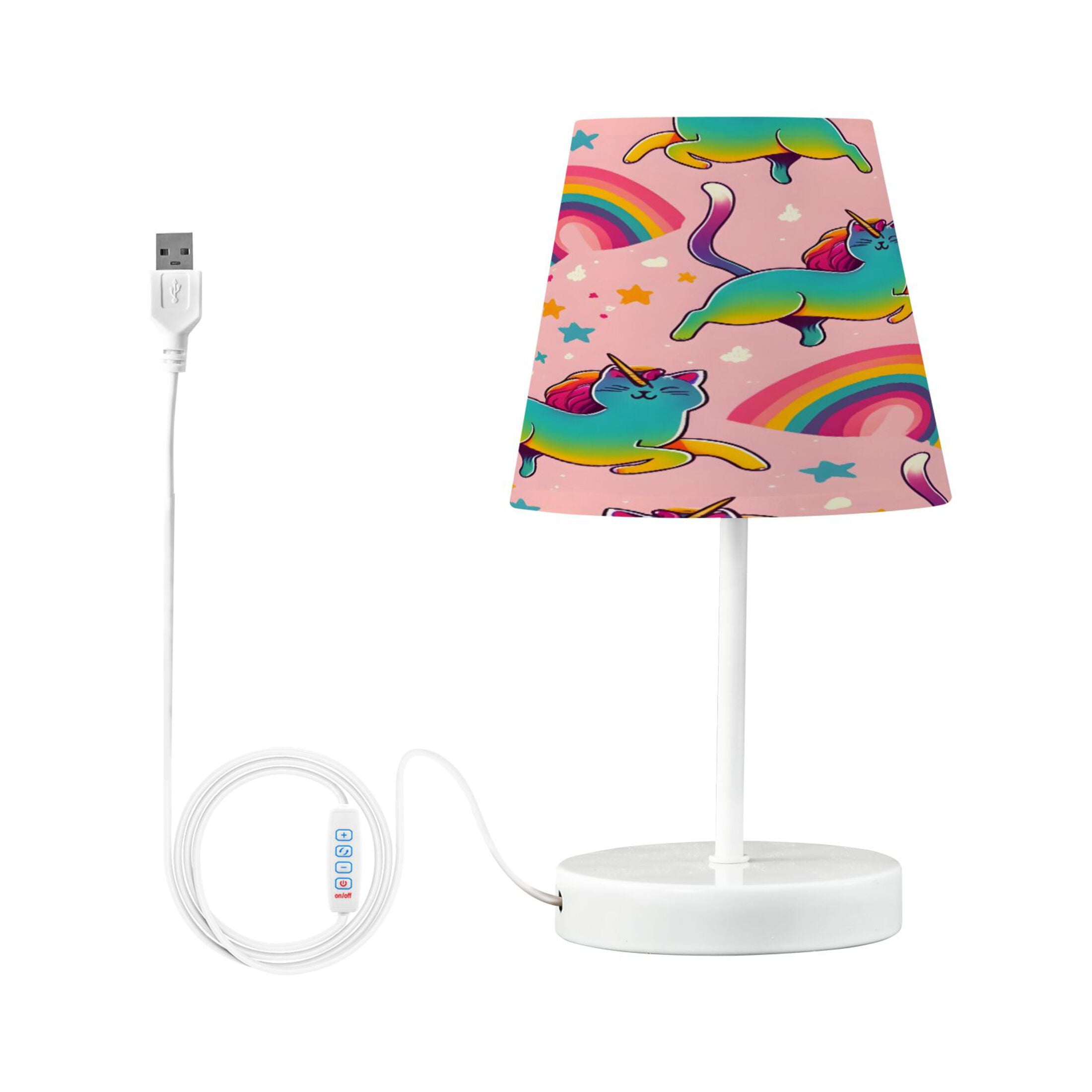 Rainbow Cats Unicorns Desk Lamp LED Table Nightstand Lamps with 3 Color ...
