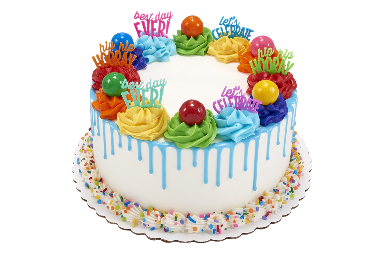 Rainbow Celebration ROUND CAKE - Walmart.com