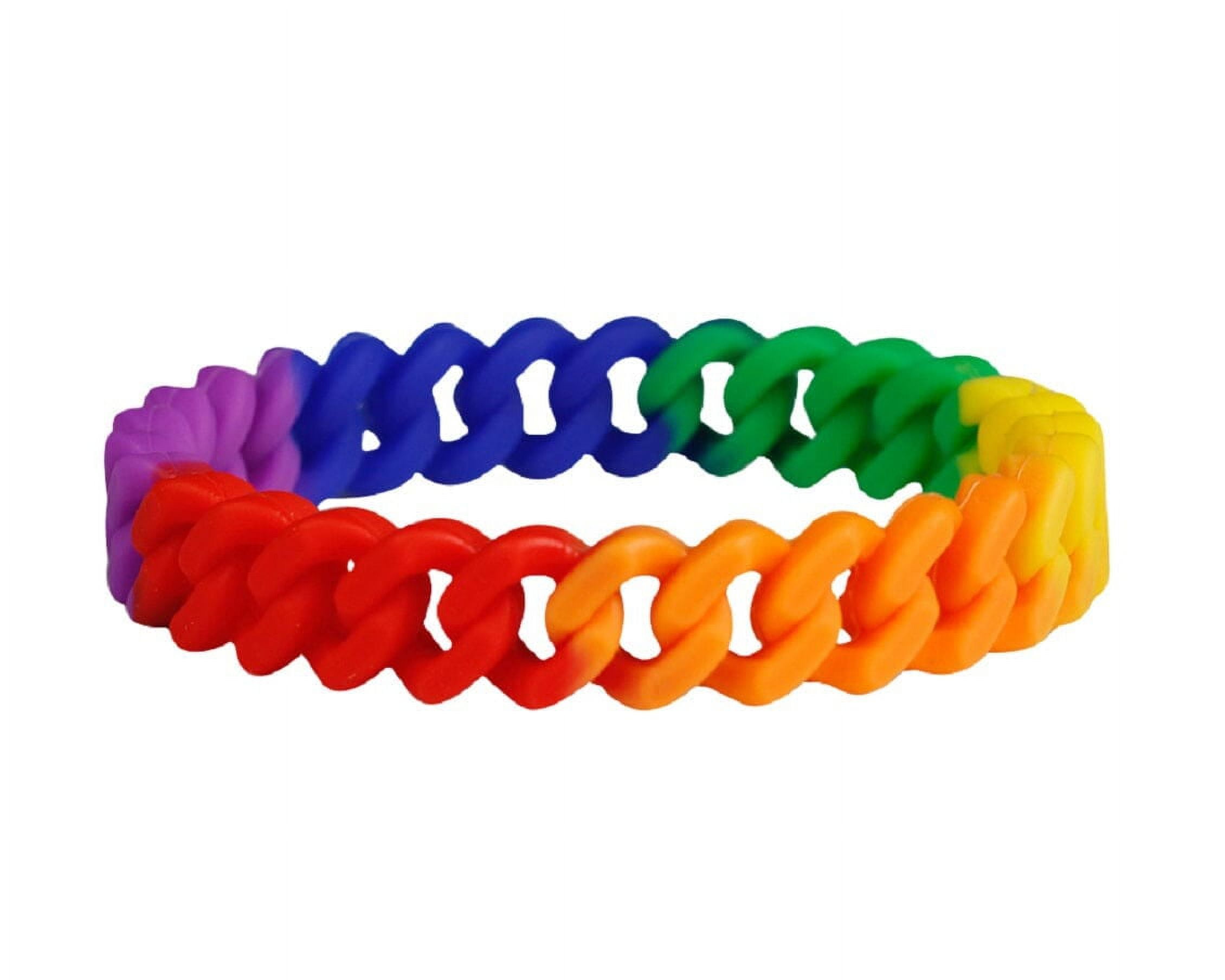 Rainbow Chain Link Silicone Bracelets - Walmart.com