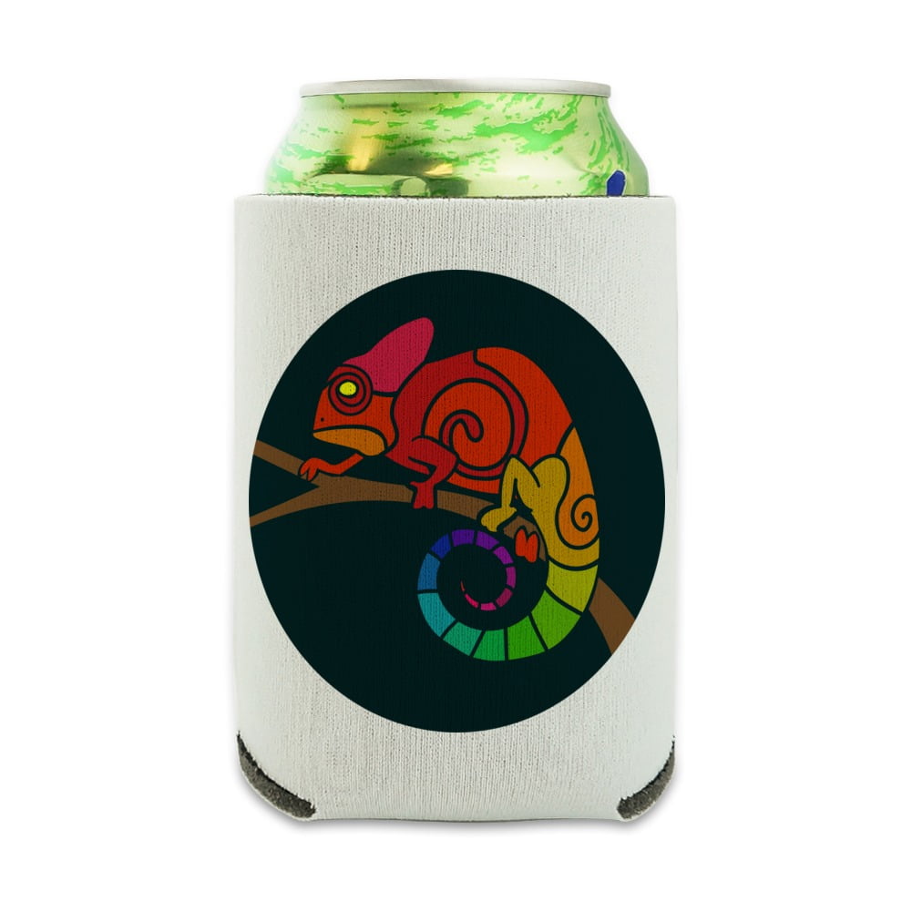 Rainbow Chameleon Can Cooler - Drink Sleeve Hugger Collapsible ...