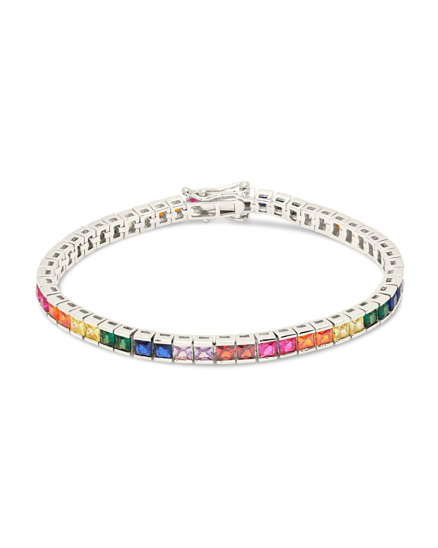 Rainbow Channel Set CZ Tennis Bracelet - Walmart.com