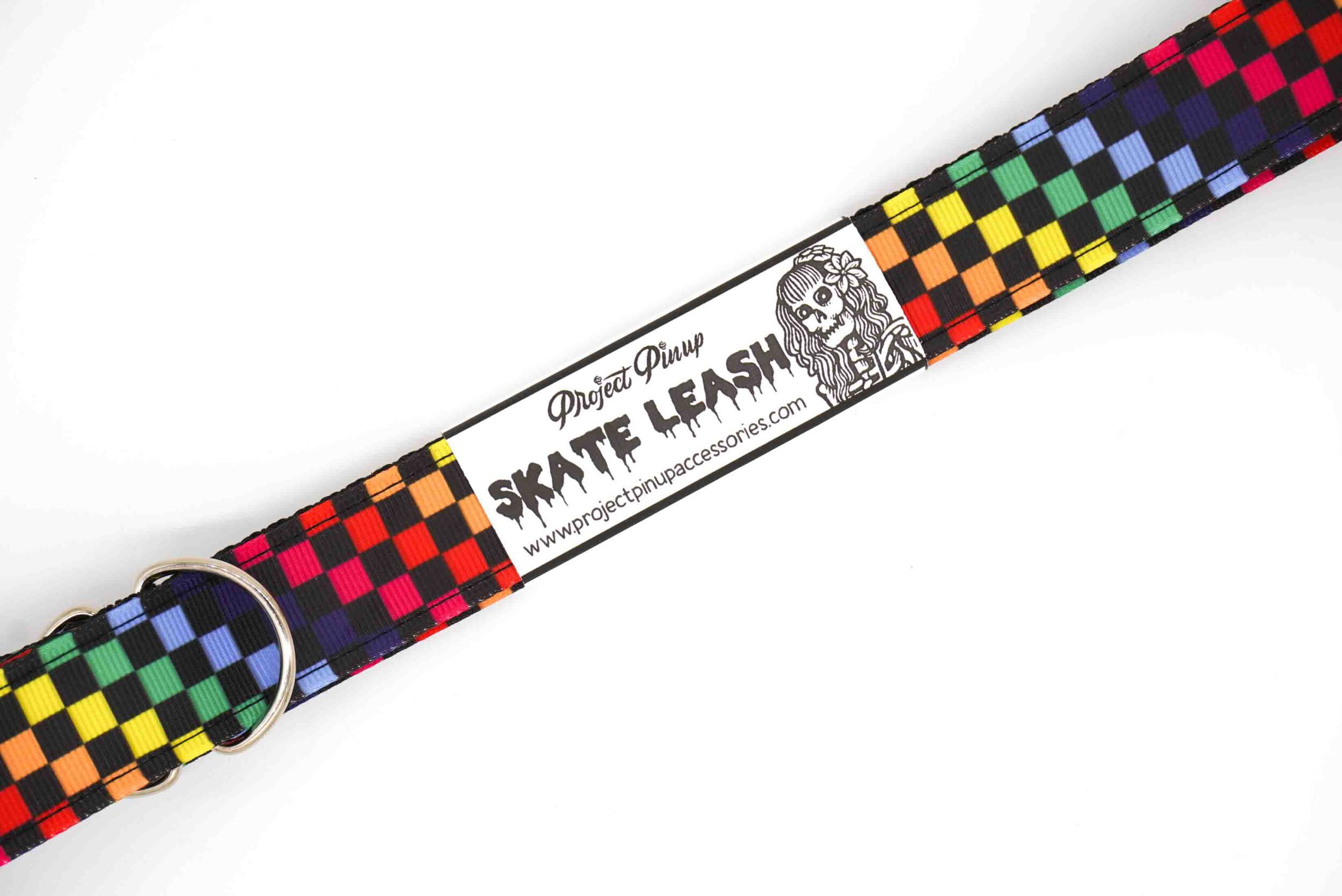 Rainbow Checkered Black Adjustable Roller Skate Leash - Walmart.com