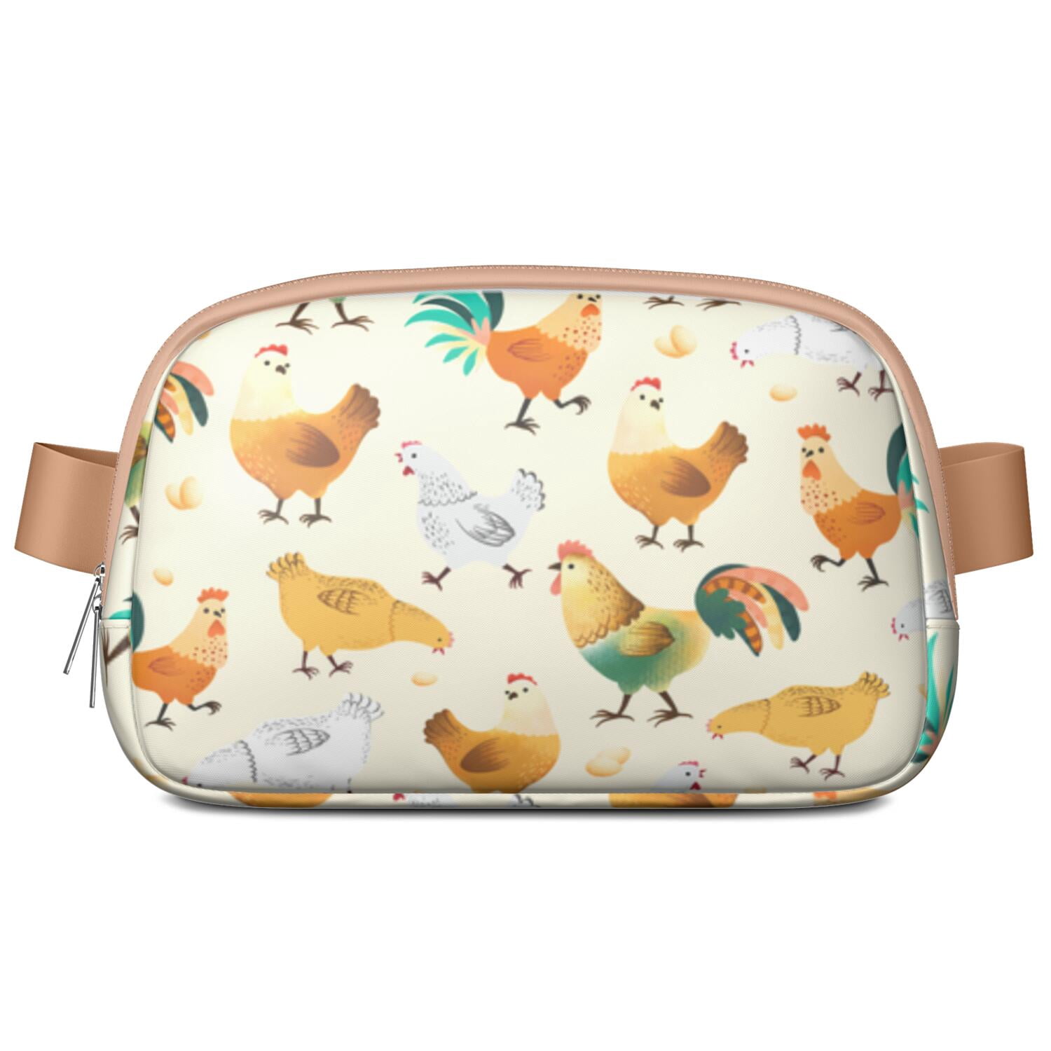 Rainbow Chicken Fanny Pack for Women - Mini Crossbody Bag with Cartoon ...