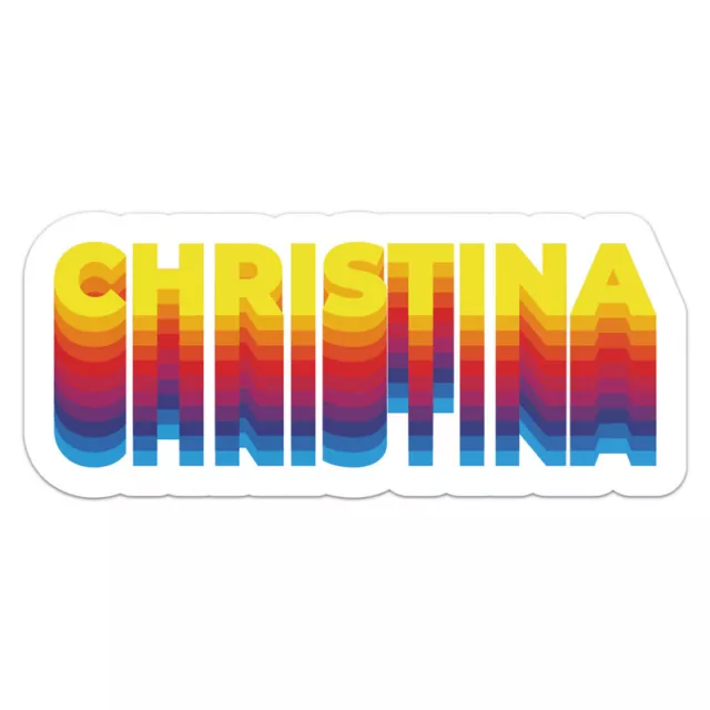Rainbow Christina Name Sticker Phone Decal Water Bottle Stickers Car ...