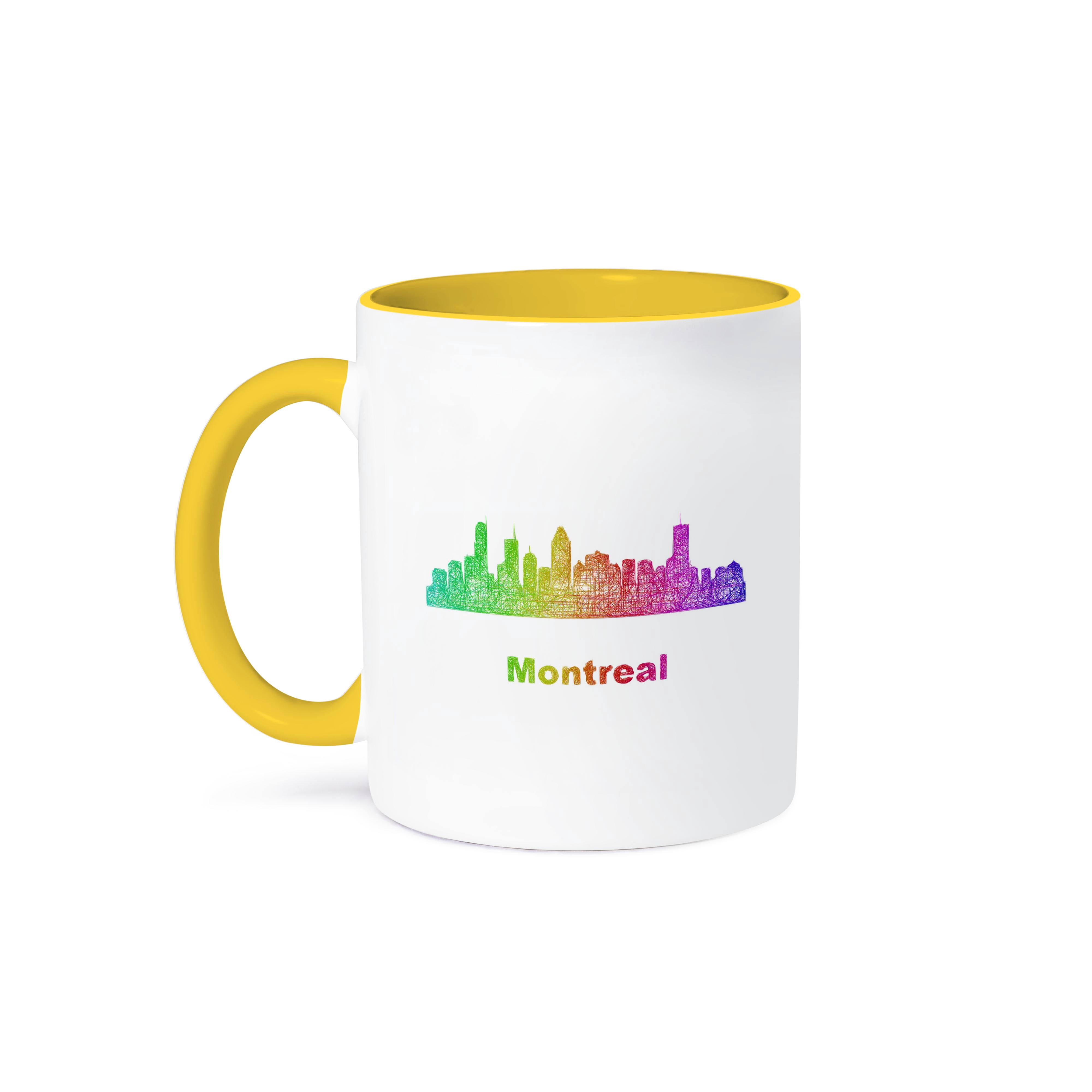 3drose, Rainbow City Skyline of Montreal, Quebec, 15oz Two-tone Yellow ...