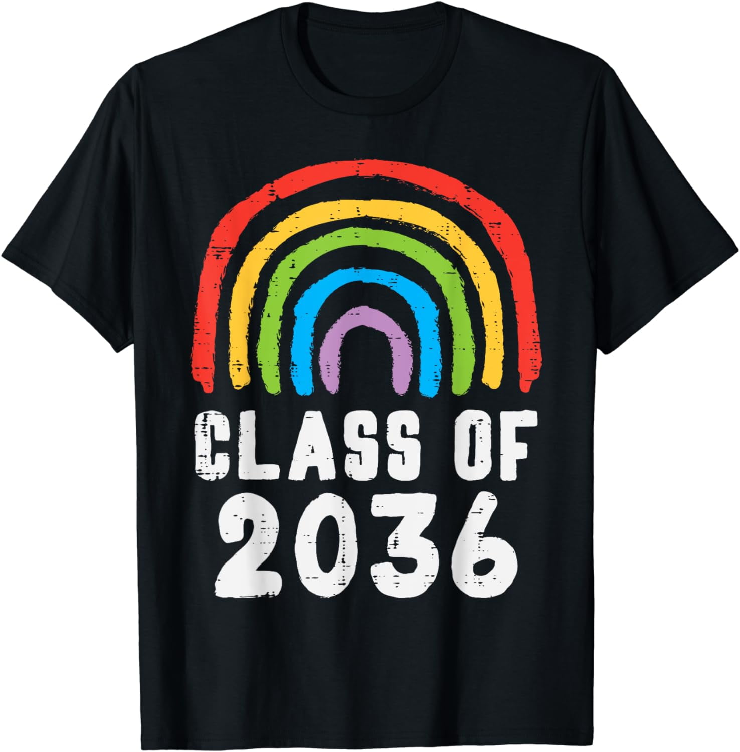 Rainbow Class Of 2036 Grow With Me Shirt For Boys Girls Kids T-Shirt ...