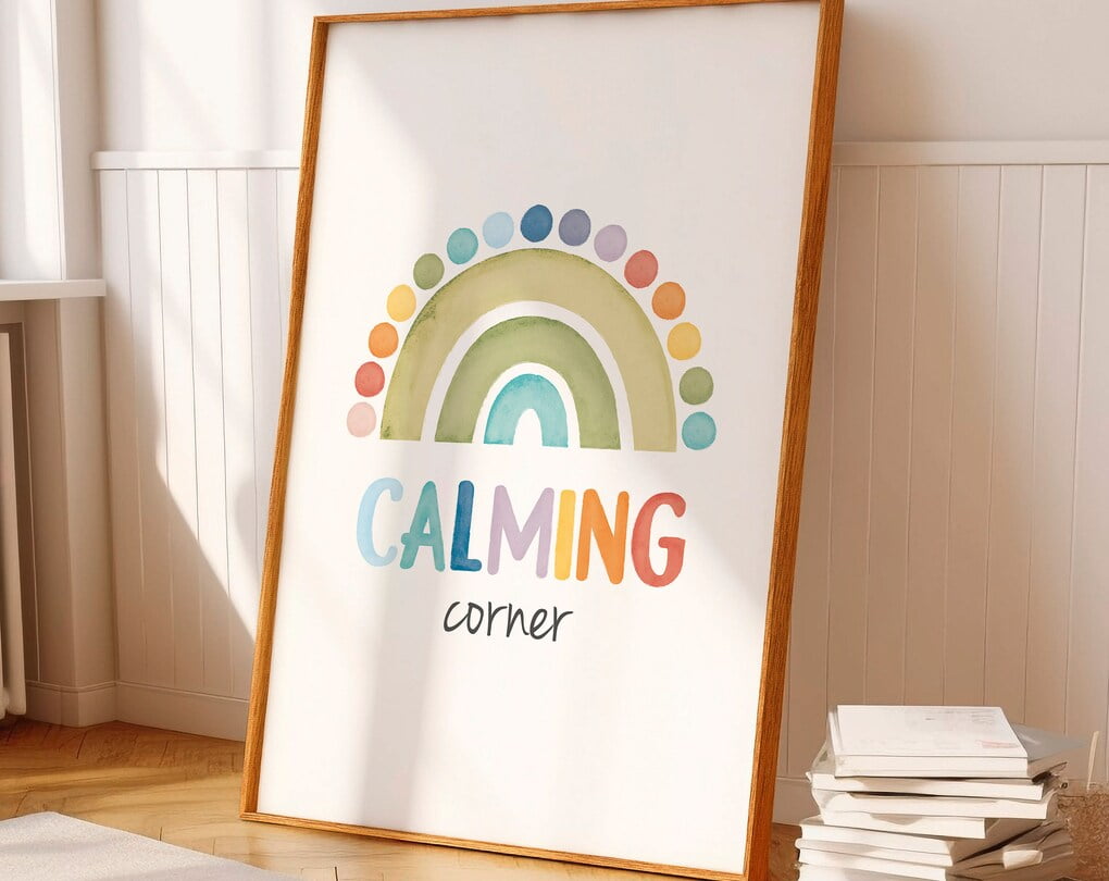 Rainbow Classroom Wall Decor, Calming Corner Poster, Coping Skills ...