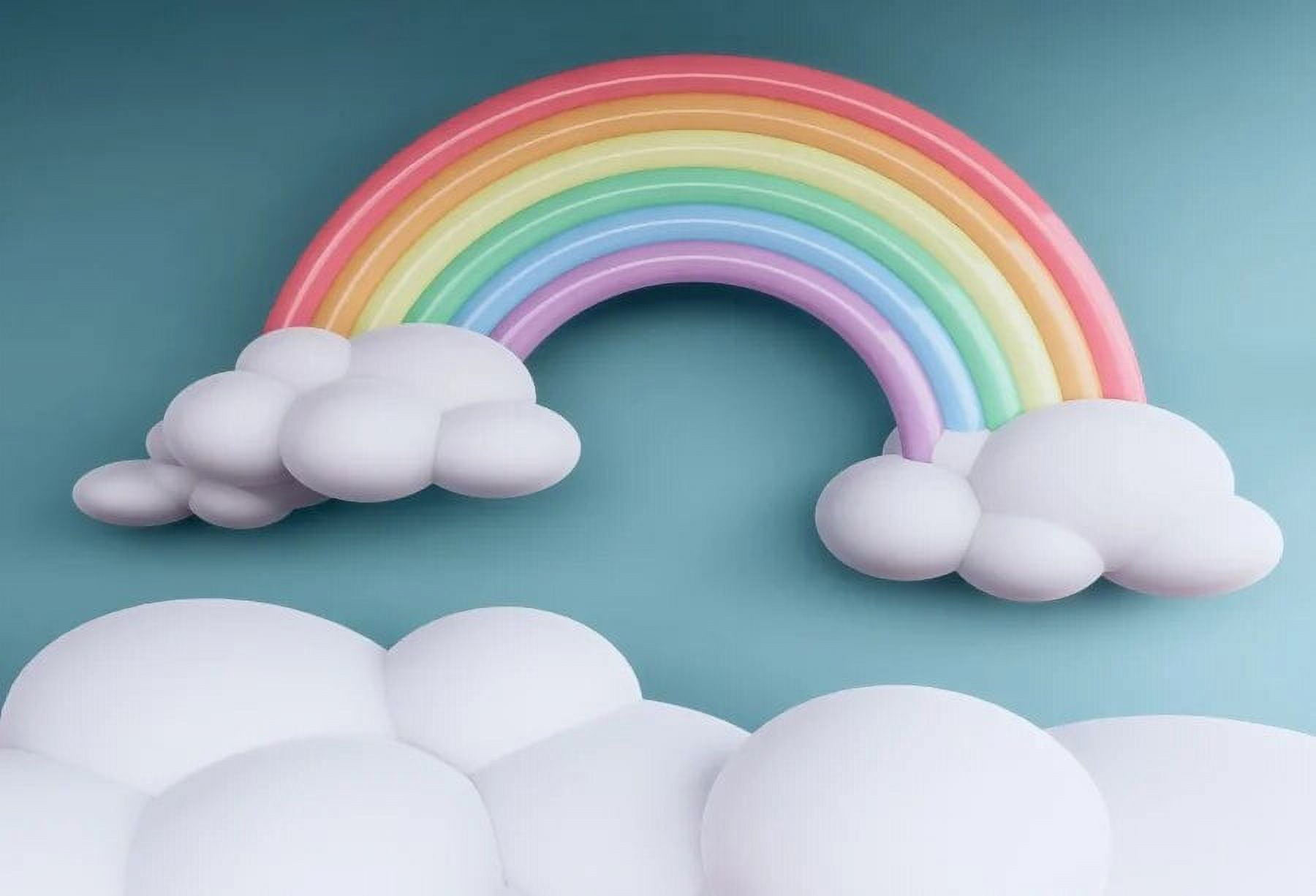 Rainbow Cloud Backdrop Colorful Moon Stars Children Girls Birthday Baby ...