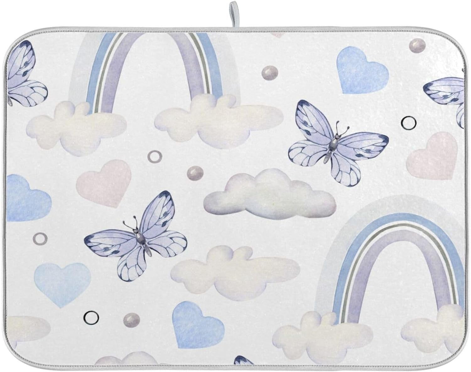 Rainbow Cloud Butterfly Dish Drying Mat for Kitchen Counter, Ultra ...