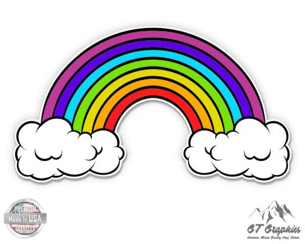 Rainbow Clouds Cute - 8" Vinyl Sticker - For Car Laptop I-Pad ...