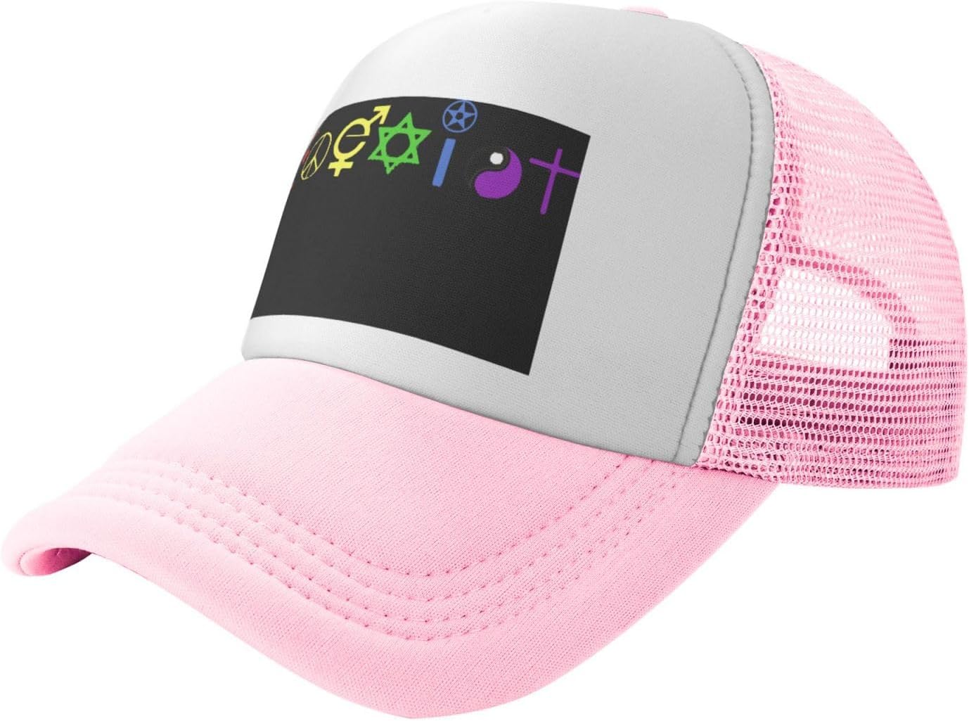 Rainbow Coexist Outdoor Baseball Hat Adjustable Mesh Hat Truck Driver ...