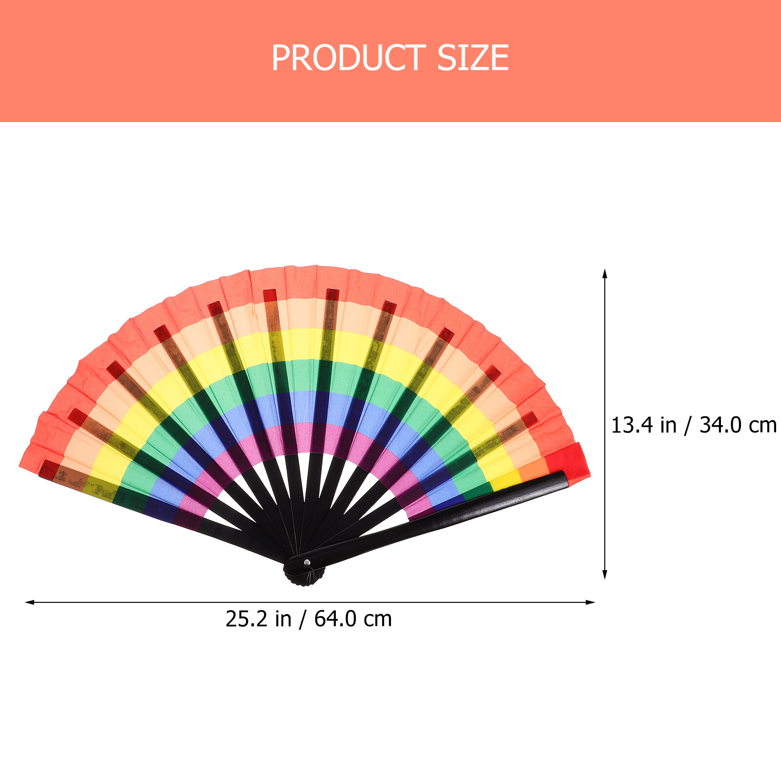 Rainbow Color Folding Fan Elegant Hand Fan Photo Prop Dancing Fan for ...