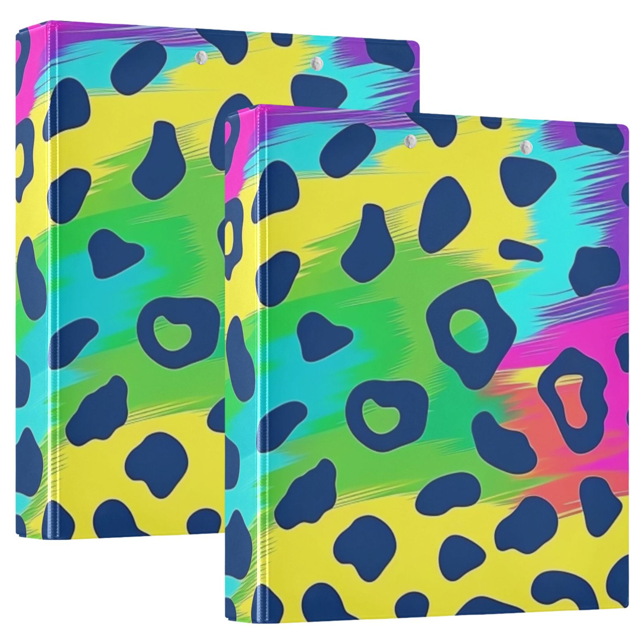 Rainbow Color Leopard 3 Ring Hardcover Binders 1.5" Round Rings for ...