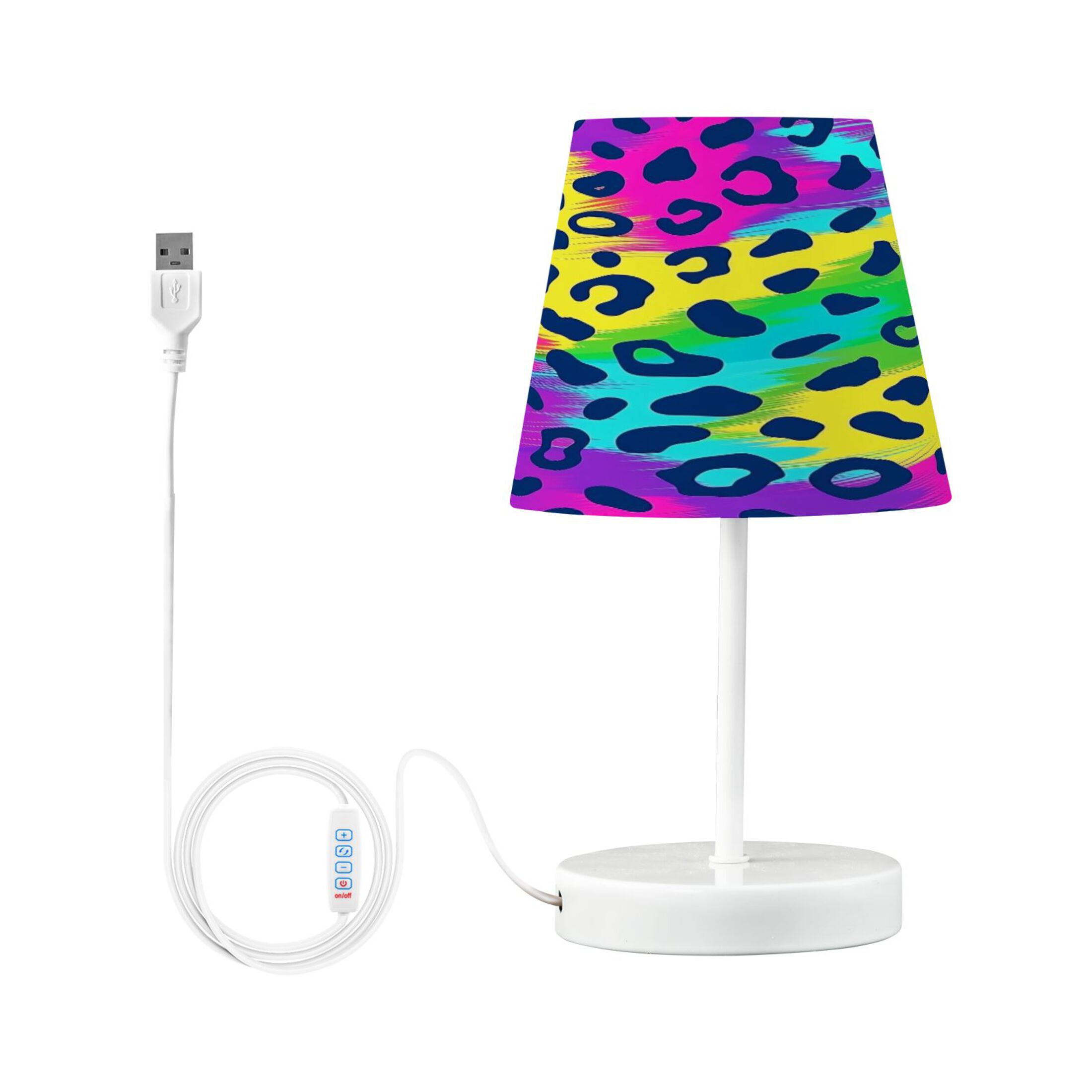 Rainbow Color Leopard Desk Lamp LED Table Nightstand Lamps with 3 Color ...