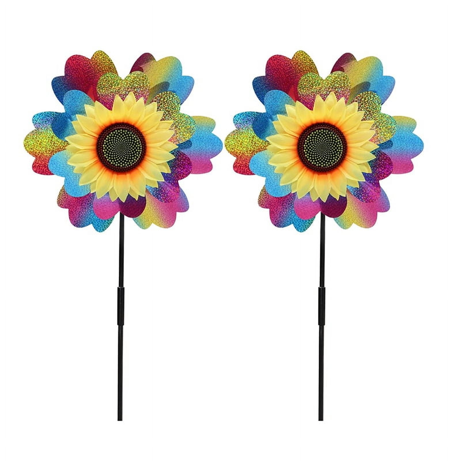 Rainbow Color Ponheels Glittery,Wind Wheels Wind Spinner for Garden ...