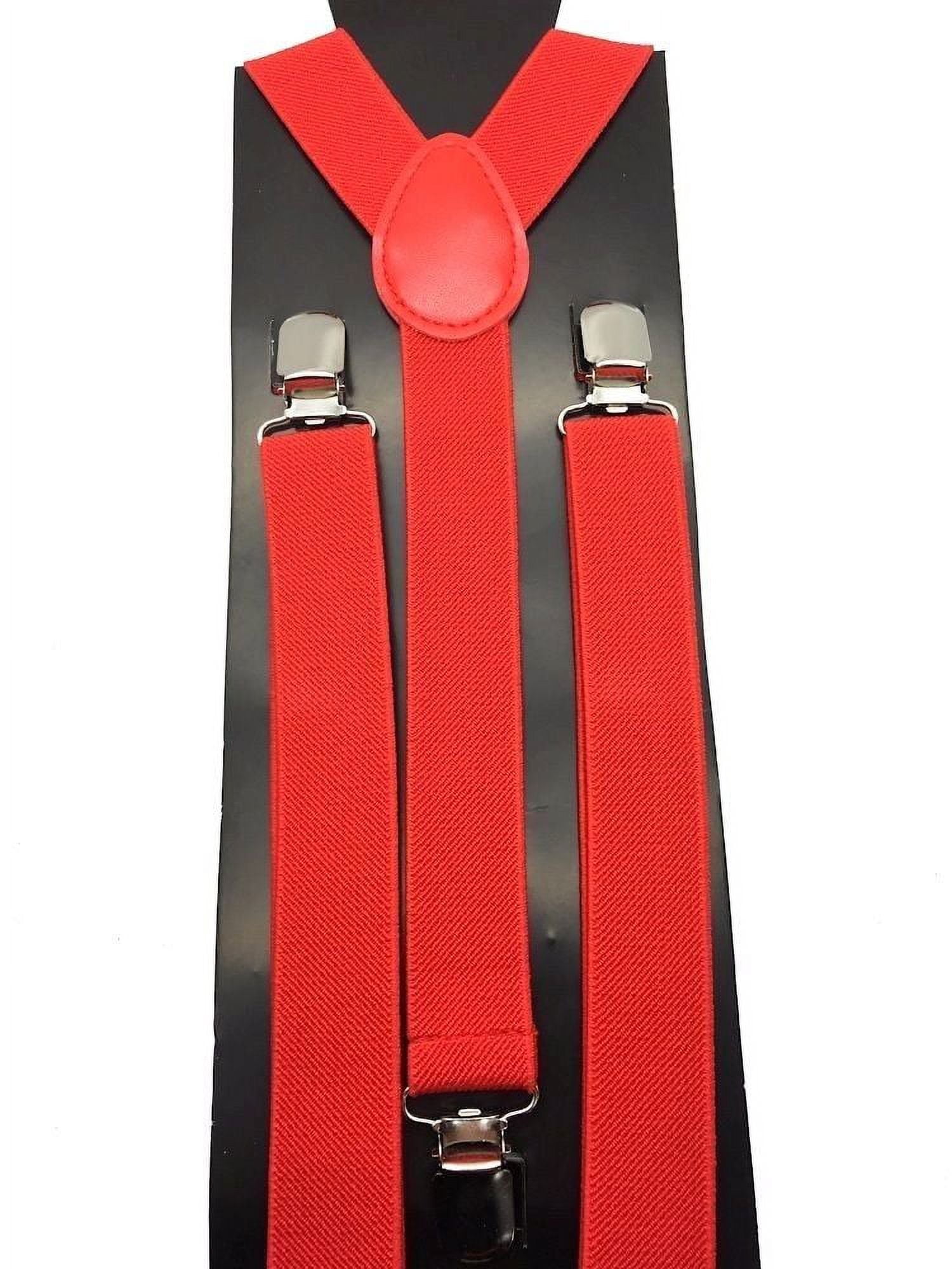 Red Color Suspenders Adult Size Adjustable - Walmart.com
