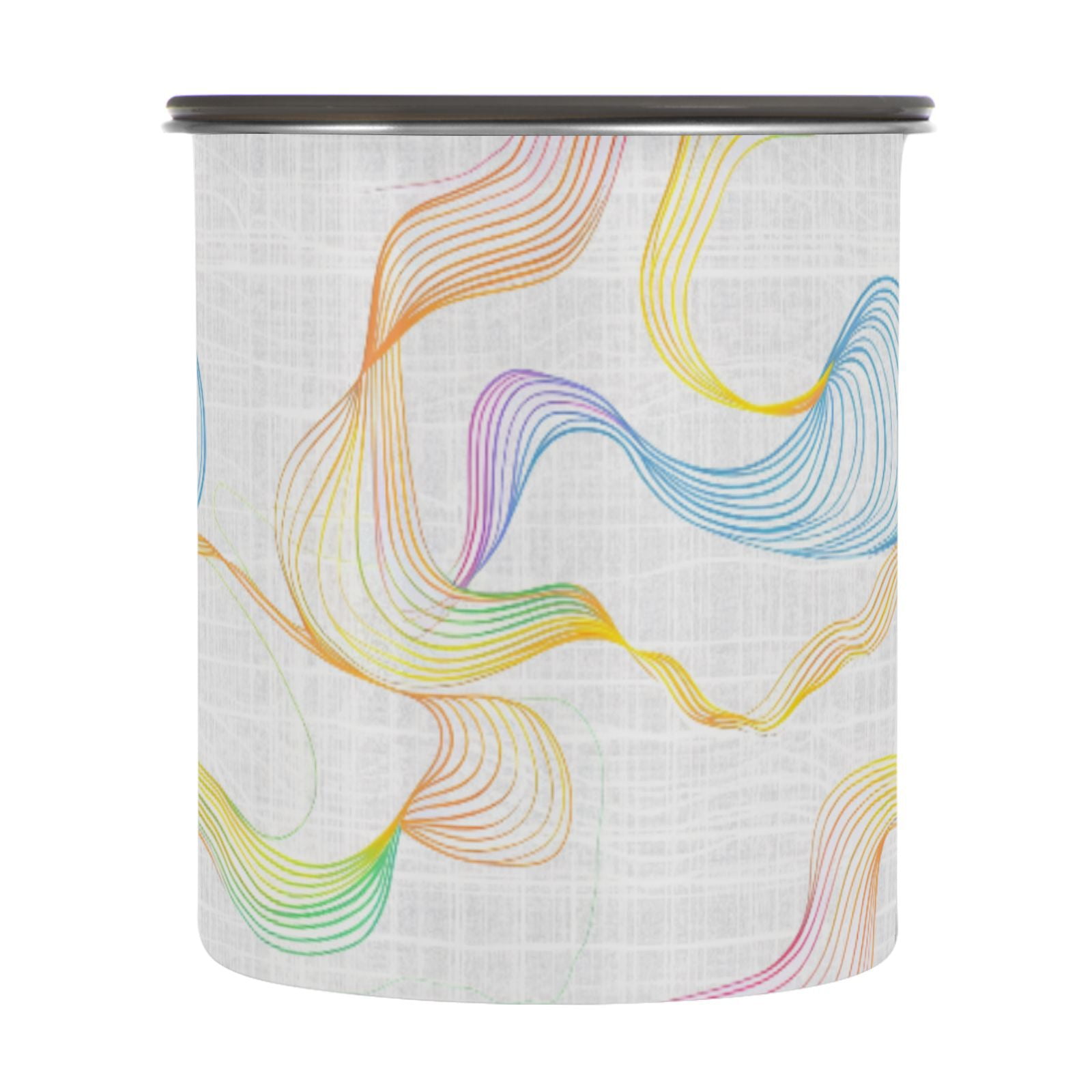 Rainbow Color Wave Stripe Airtight Coffee Bean Canister 30oz Food ...