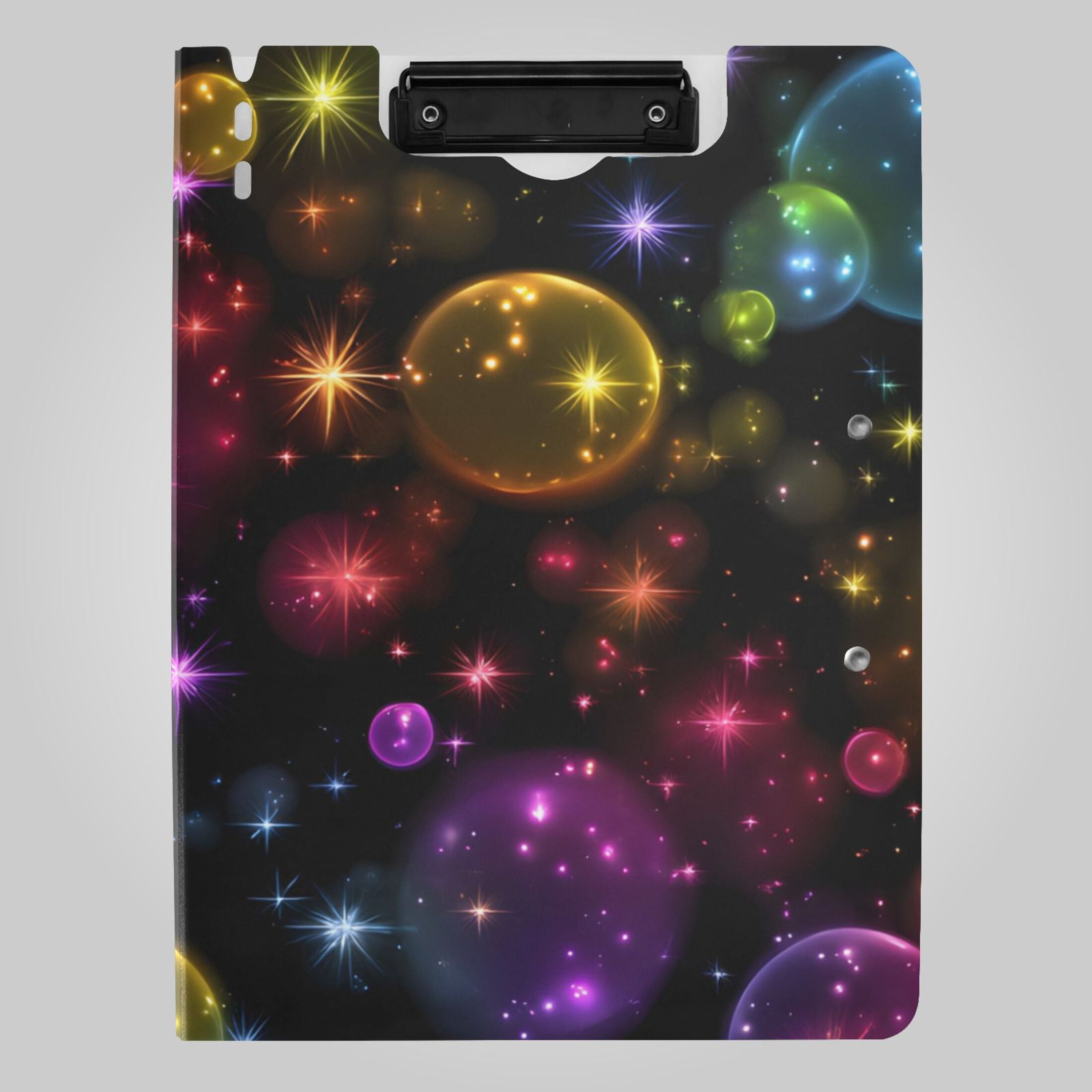 Rainbow Colored Bubbles Foldable Binder Folder Clipboard with Pen Slot ...