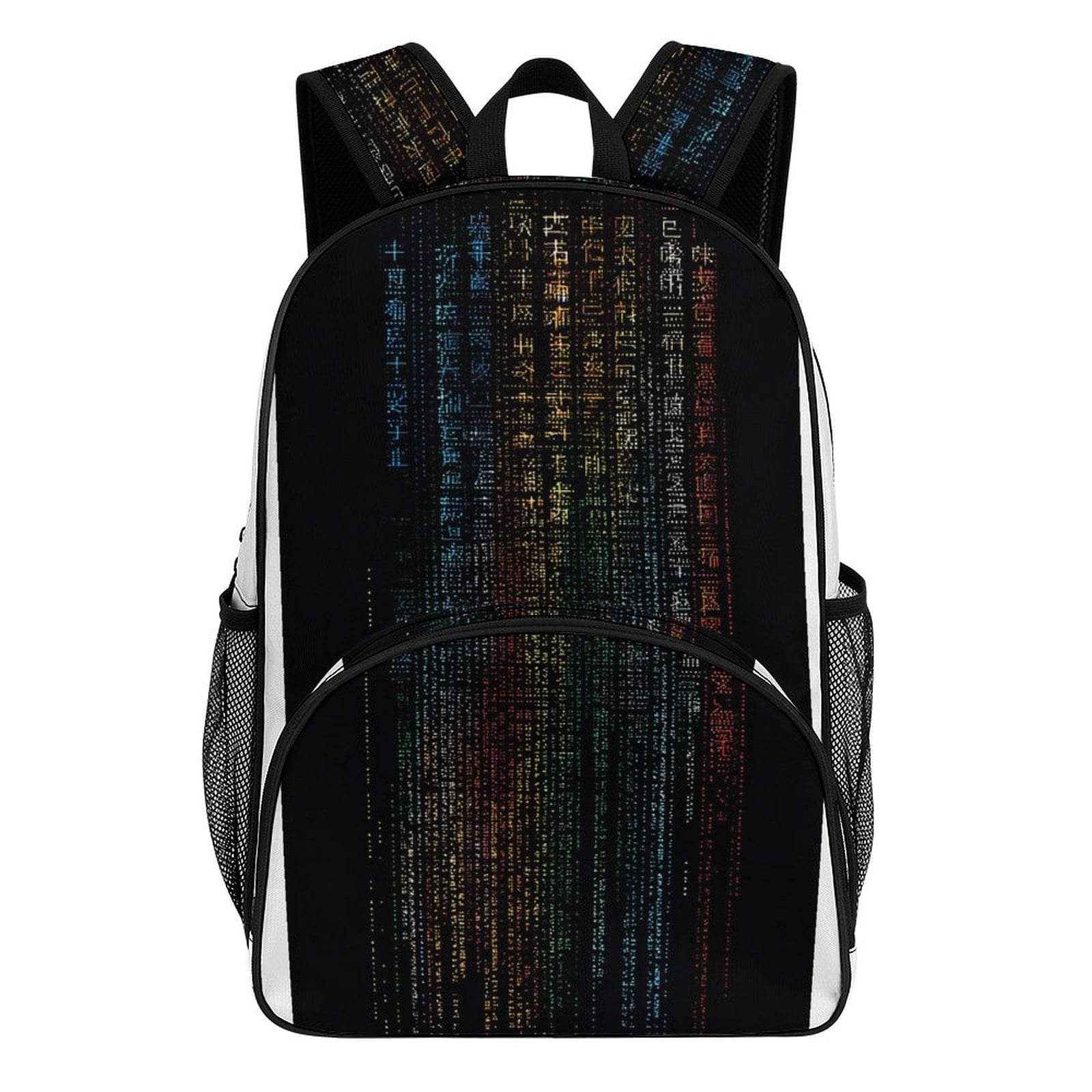 Rainbow Colored Digital Text Streams Teenage Backpack Middle Students ...