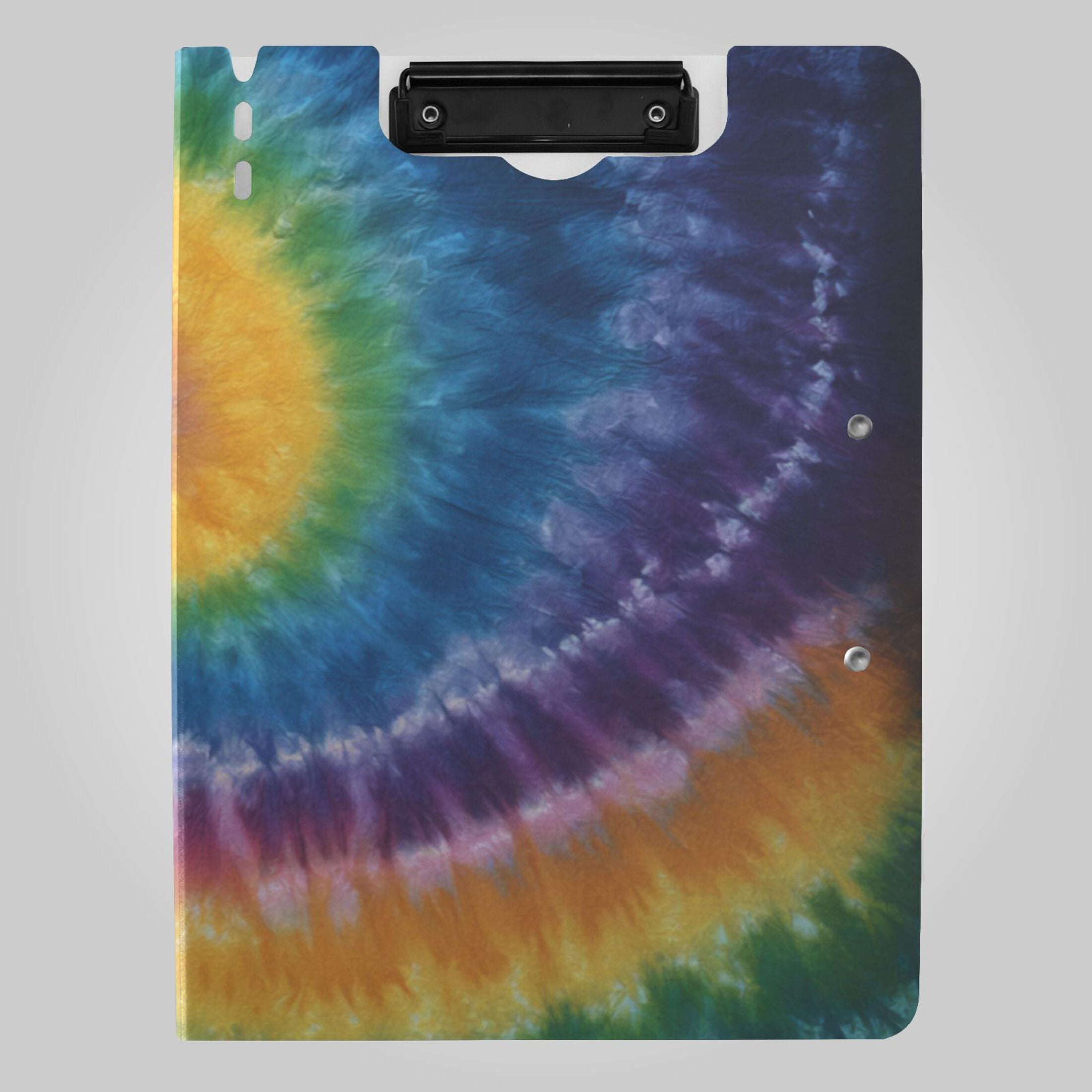 Rainbow Colored Tie Dye Foldable Binder Folder Clipboard with Pen Slot ...