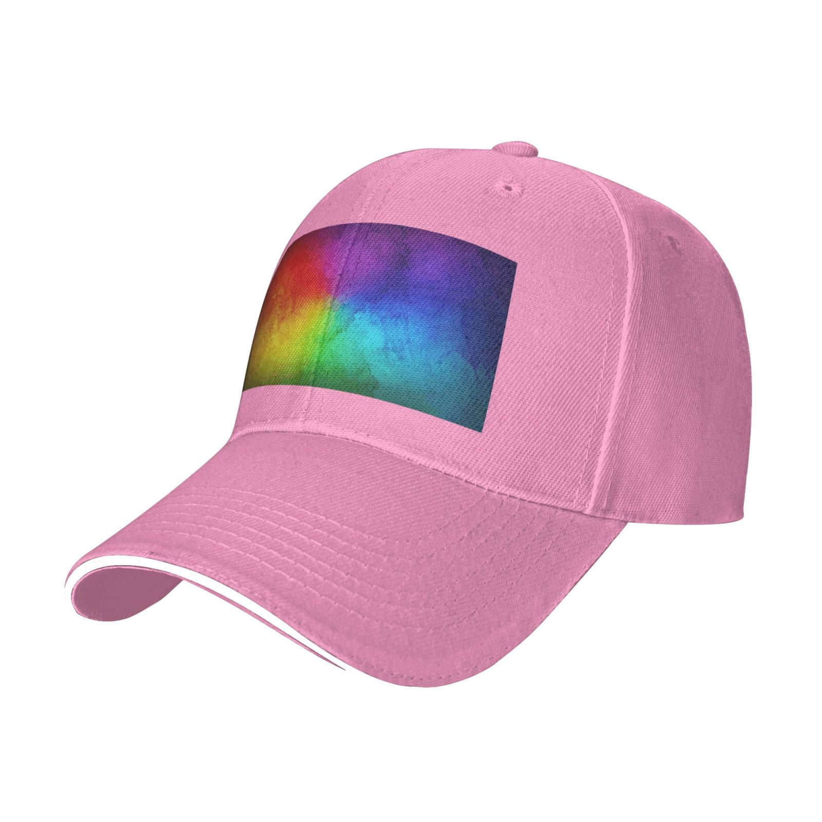 Rainbow Colored aseball Cap Adjustable Sandwich Hat for Men Women ...