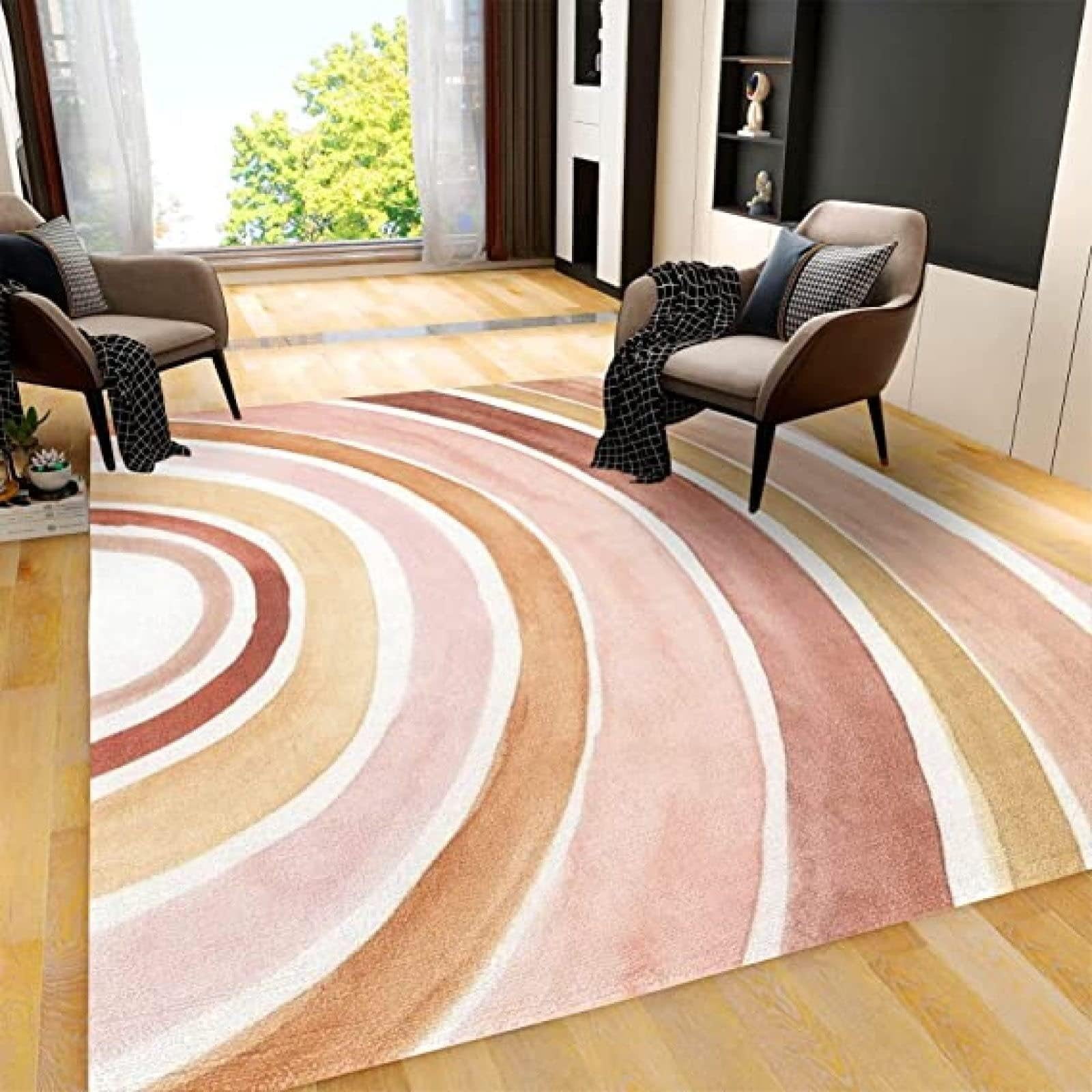 Rainbow Colorful Area Rug, Modern Abstract Boho Indoor Kids Rugs, Soft ...